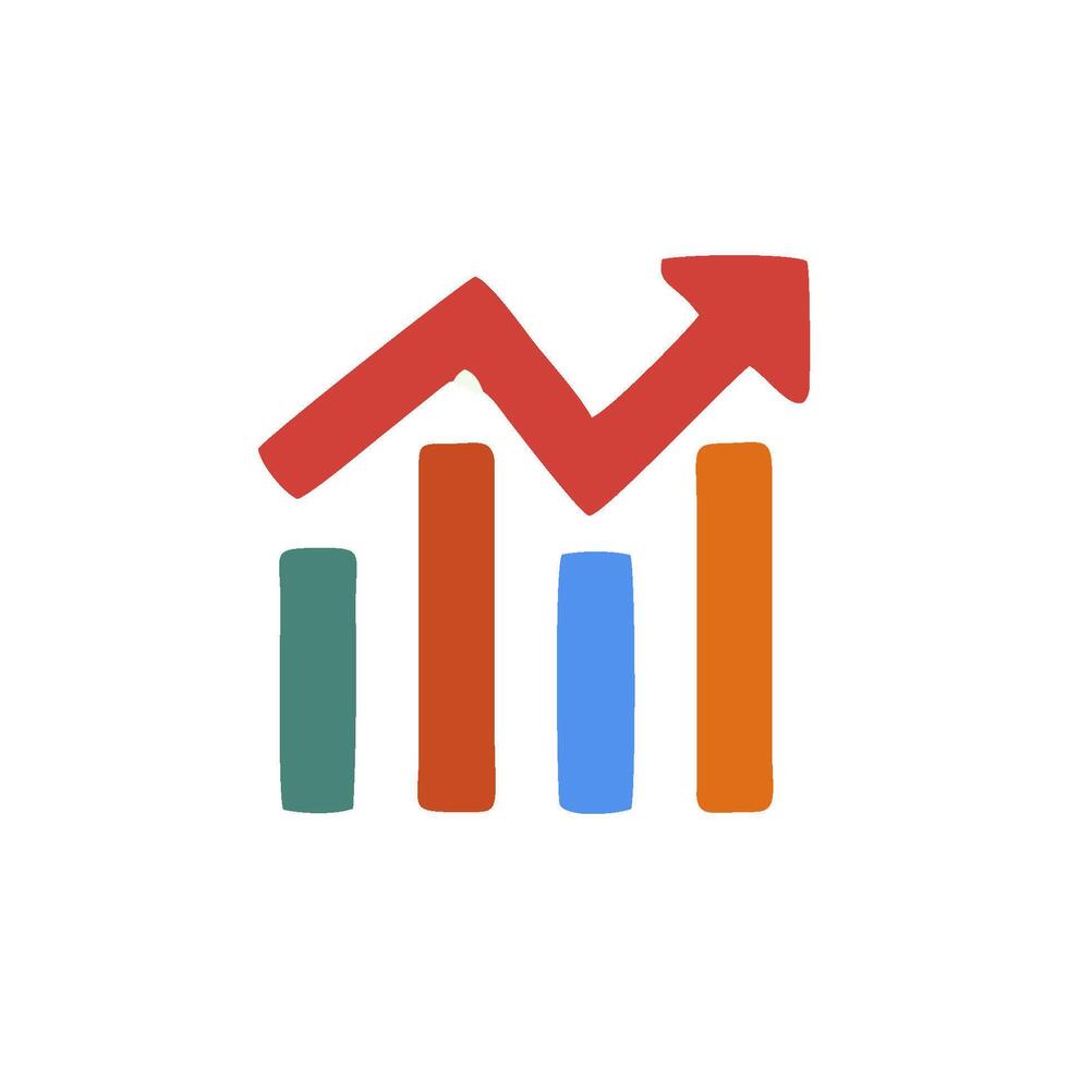 a graph chart with an arrow going up 49325355 Vector Art at Vecteezy