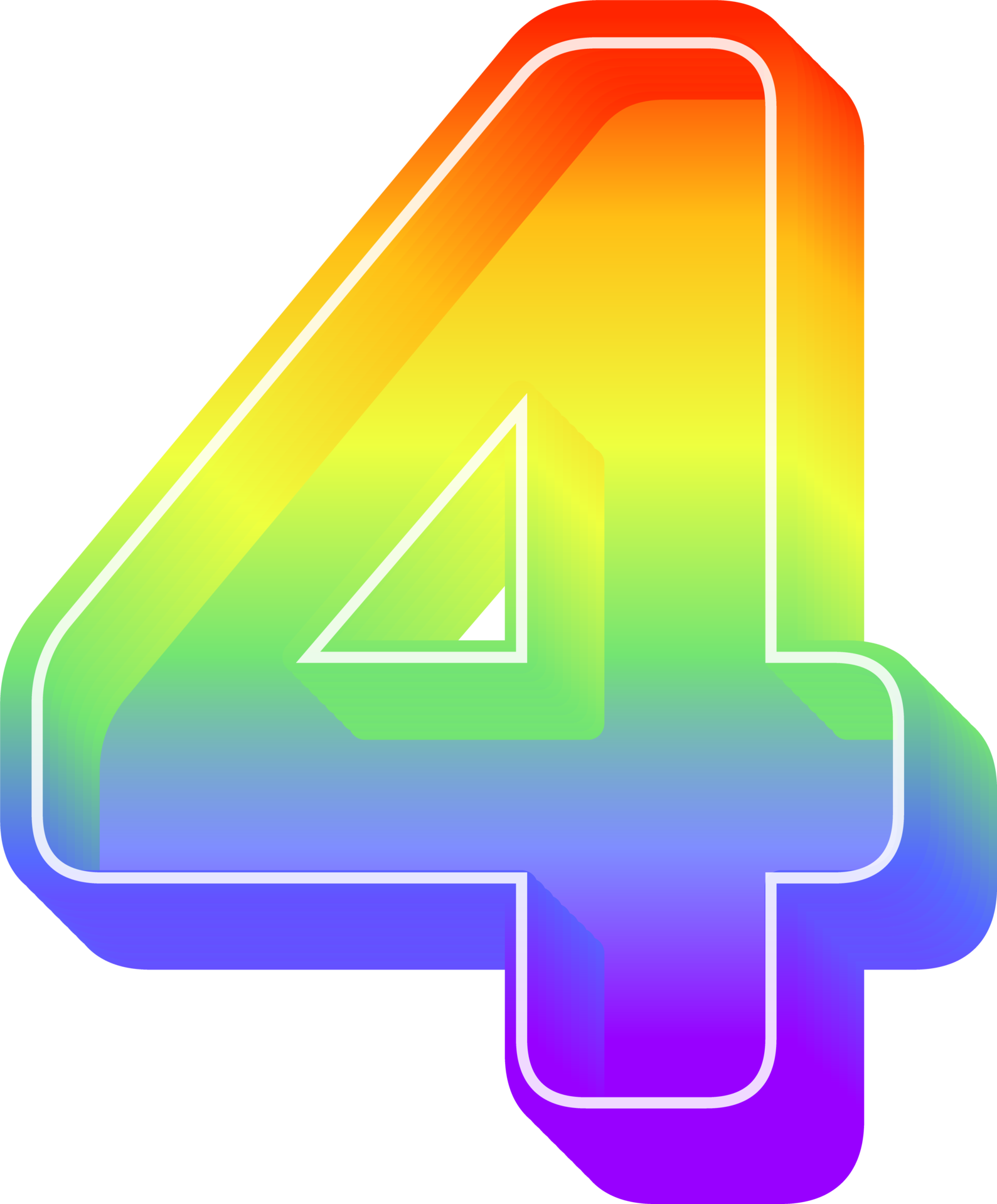 número 4, arco iris 3d degradado letras 49326806 PNG número 4, arco iris 3d degradado letras 49326806 PNG