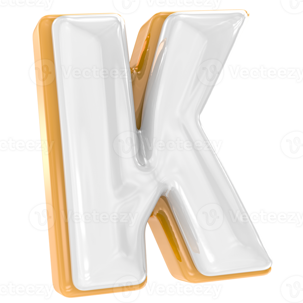 Brown With White Font Letter K 3d Render Illustration Isolated 49329547 Png