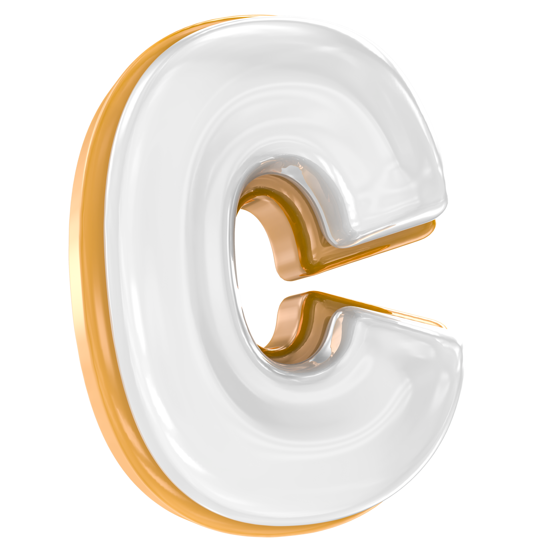 Brown With White Font Letter C 3d Render Illustration Isolated 49329591 Png