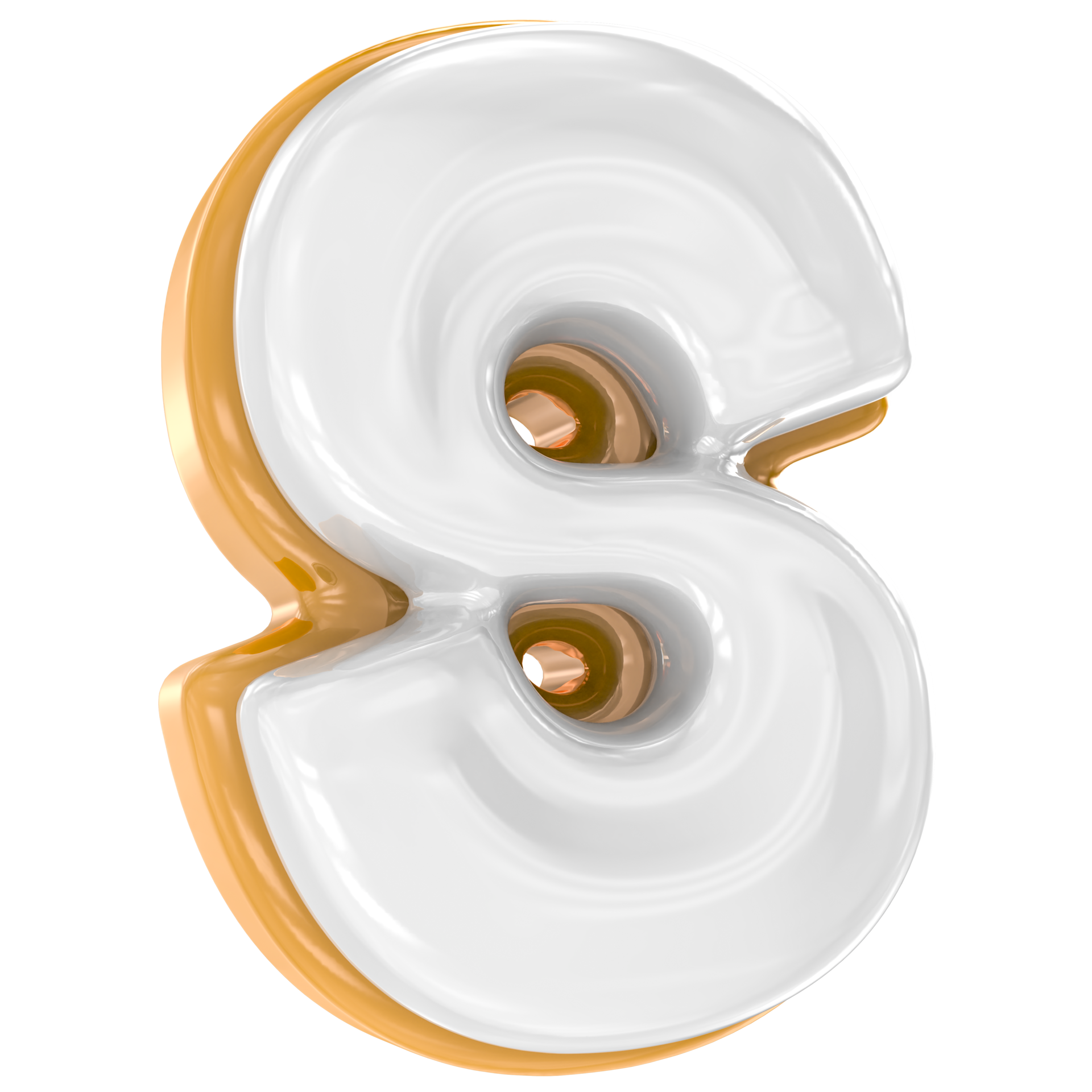 Brown With White Font Letter S 3d Render Illustration Isolated 49329594 Png