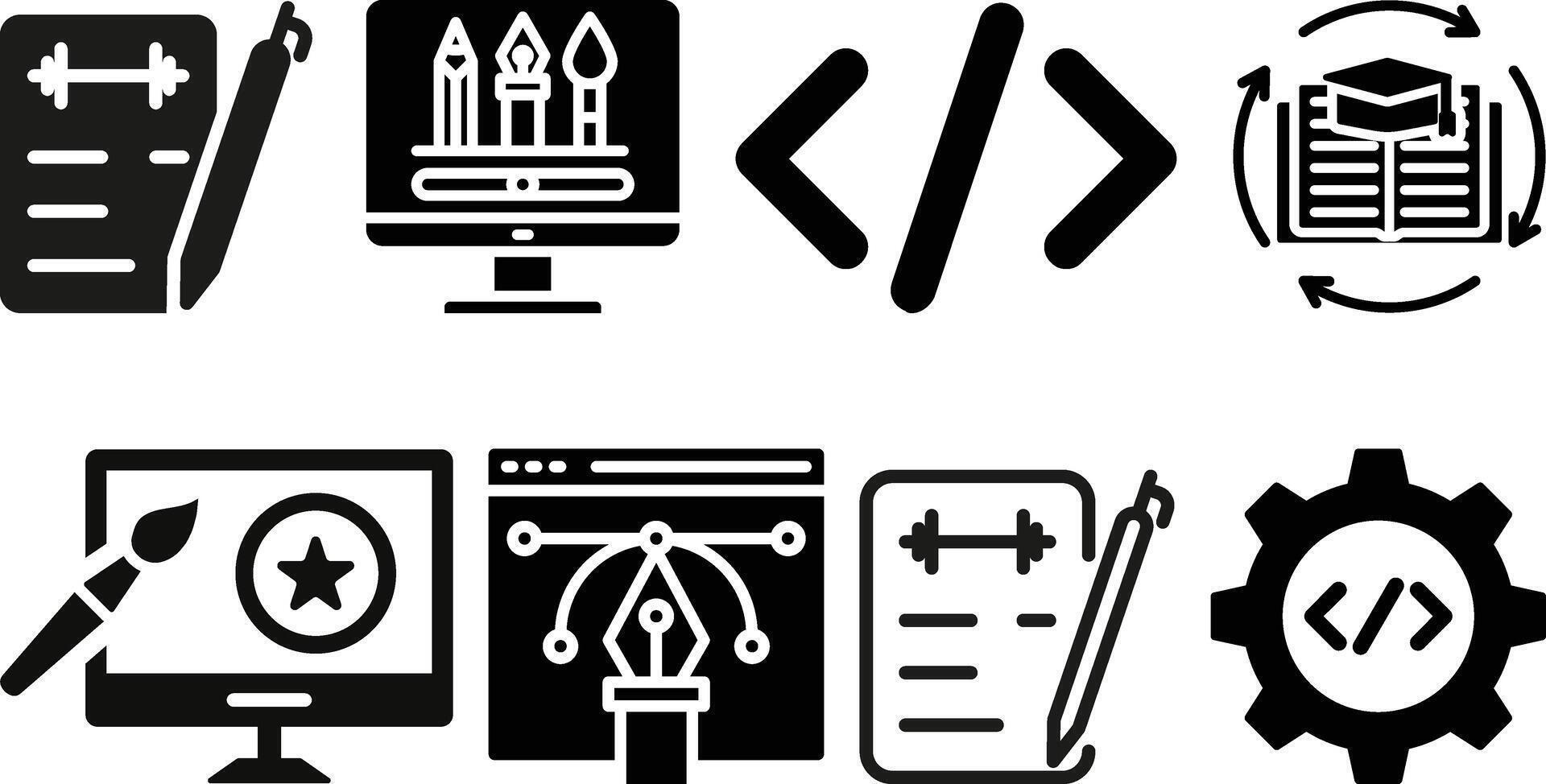 Graphic design program tools icons collection design 49332123 Vector ...