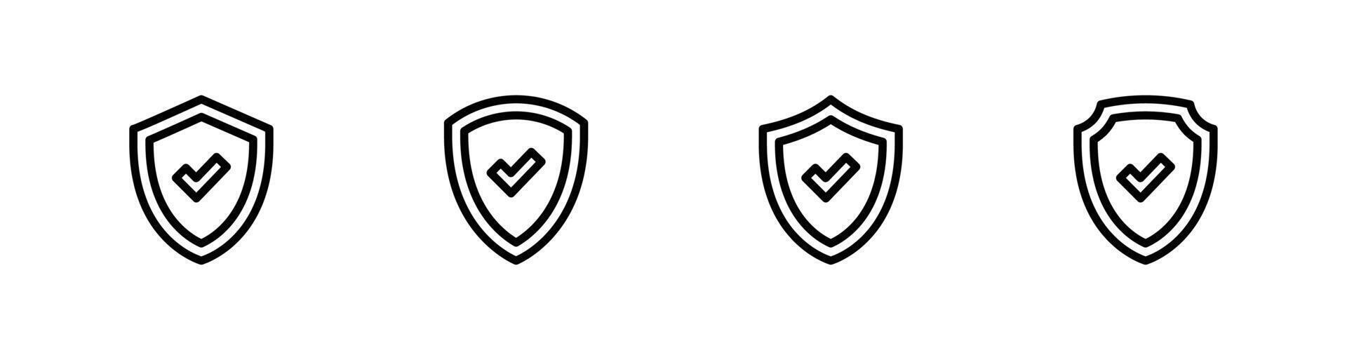Shield Check Mark Icon Set Protection Security Icon Illustration 49342831 Vector Art At Vecteezy