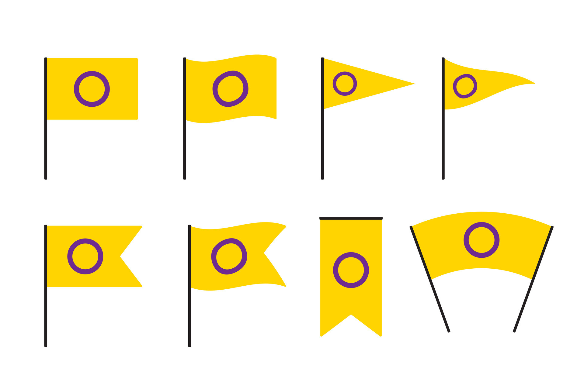 Yellow With Purple Circle Intersex Flags Lgbtqi Concept Flat Design Illustration 49343878