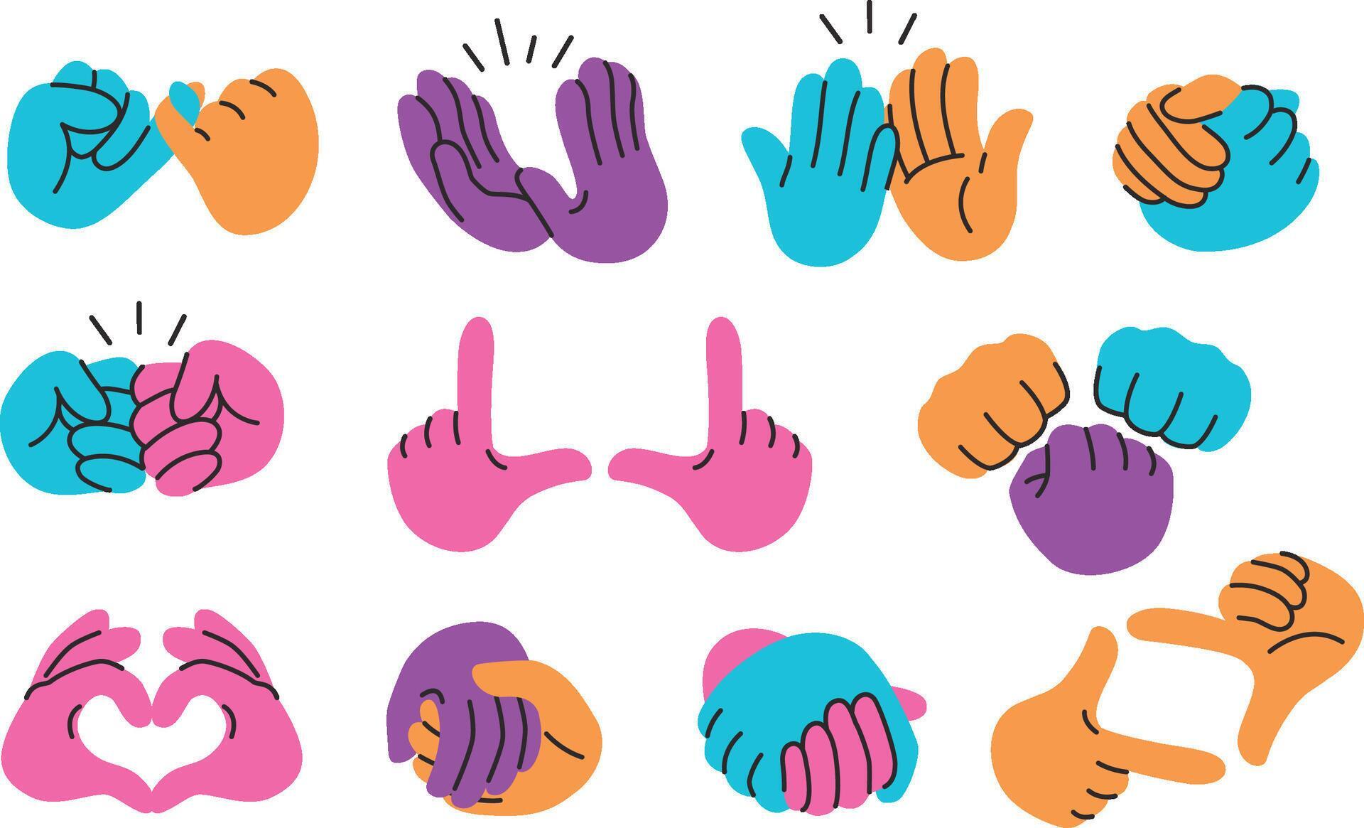 Hands holding together. High five, applause clap and fist bump, couple ...