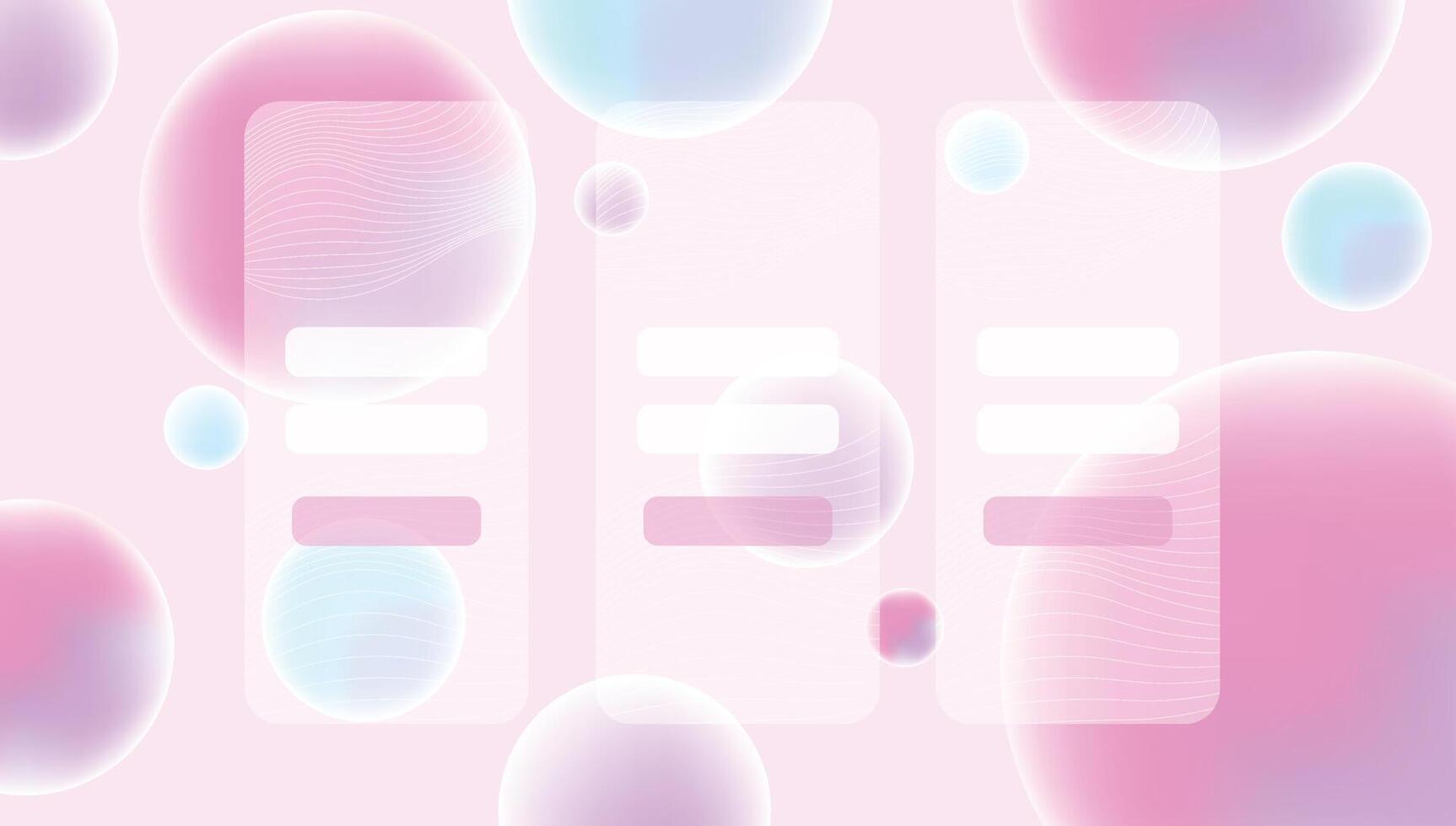 Futuristic transparent app UI with purple gradient and bubbles for a ...
