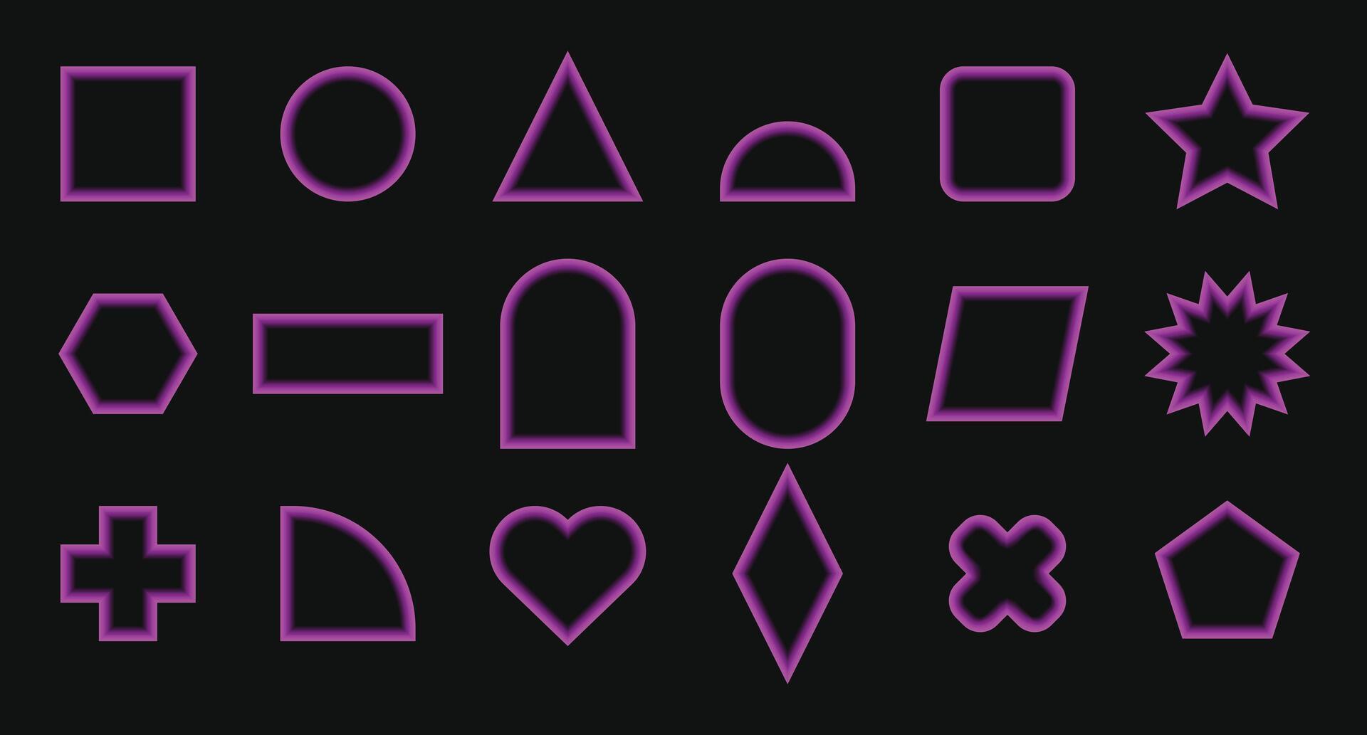 Set of Geometric Basic Shape with Blend Effect. Basic Geometry Symbol ...