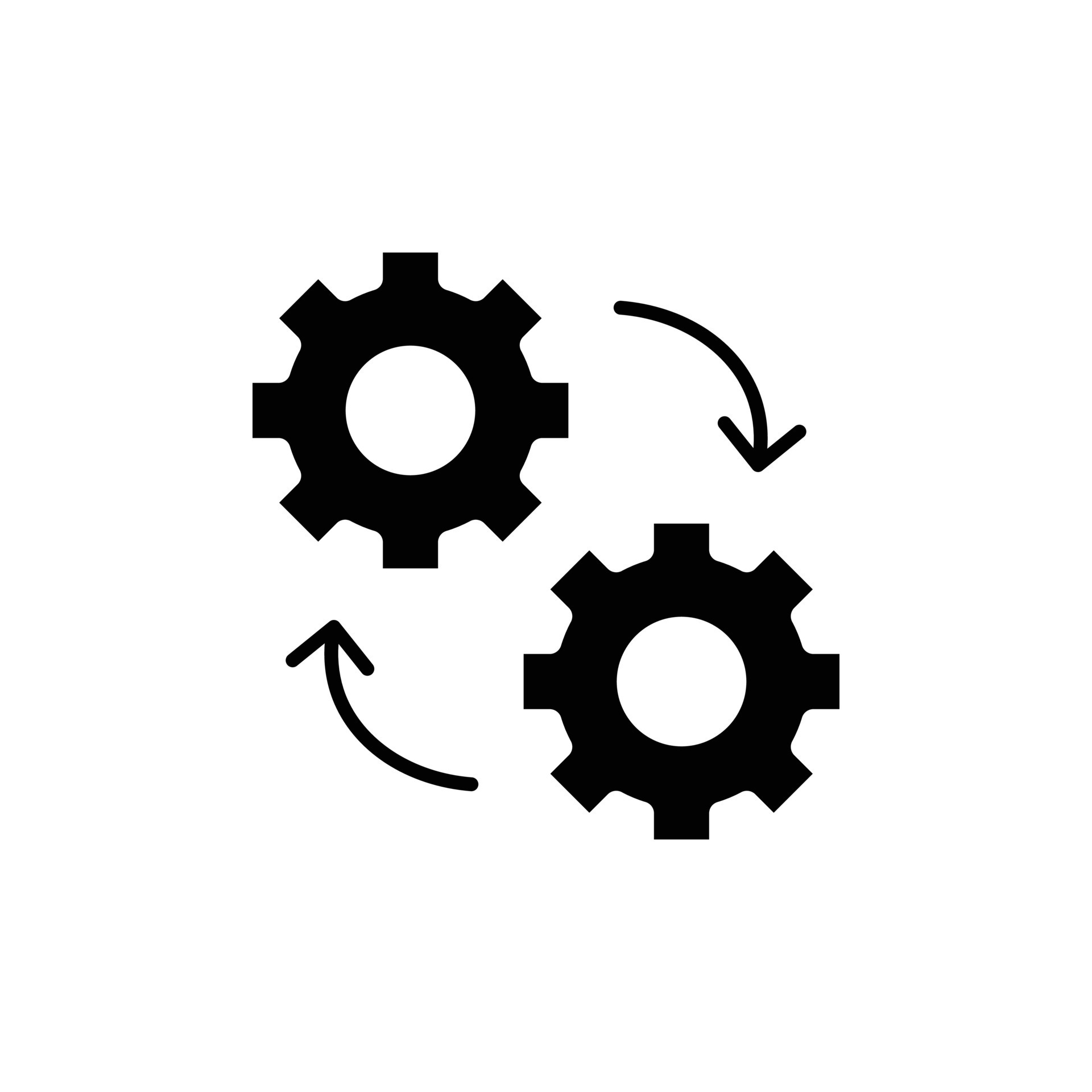 Integration icon set. Tech integrate system logo symbol in black filled ...