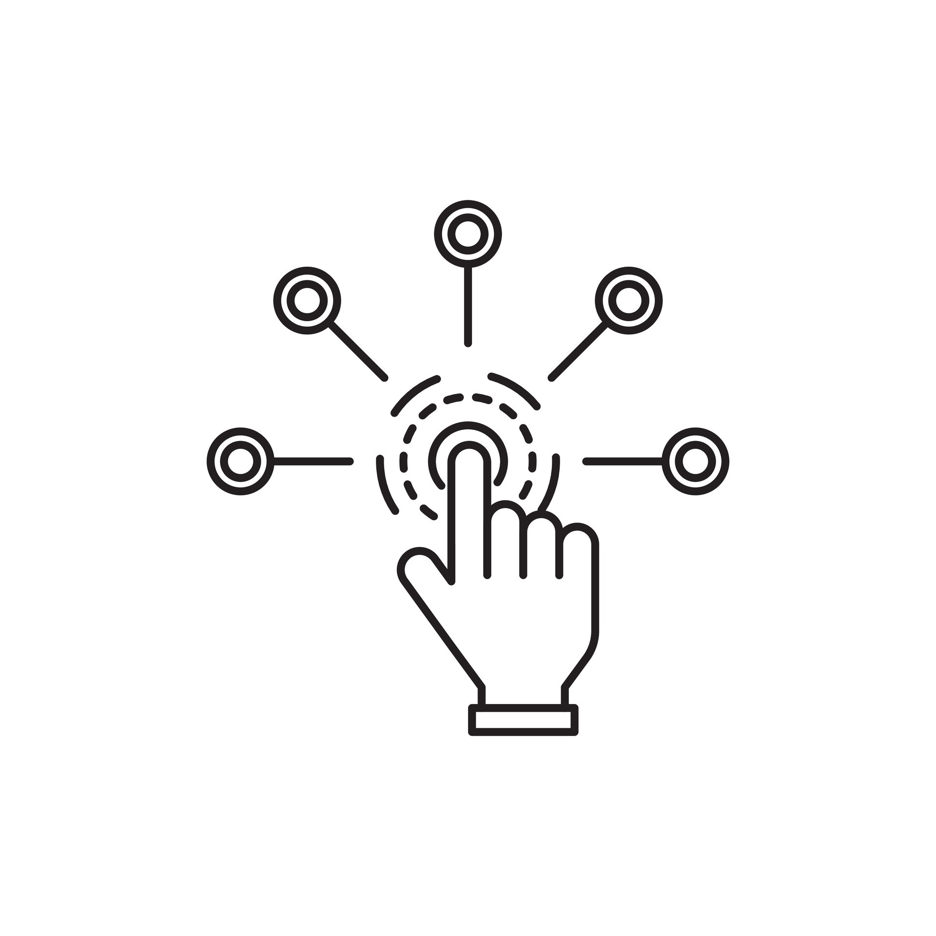 Interactivity icon set. Digital choice button logo symbol in black ...