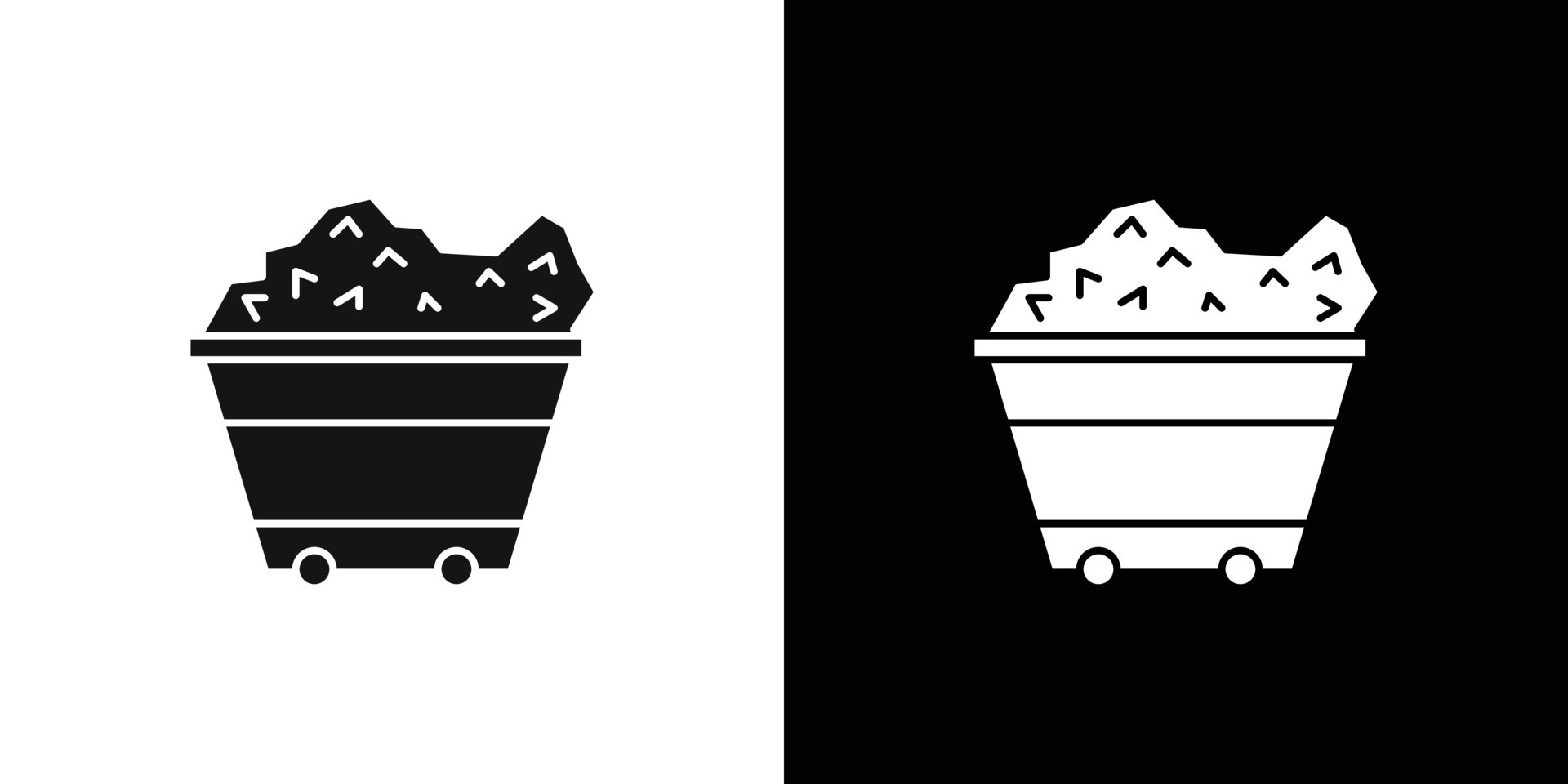 Mining Cart Icon Flat Set Outline 49364156 Vector Art At Vecteezy