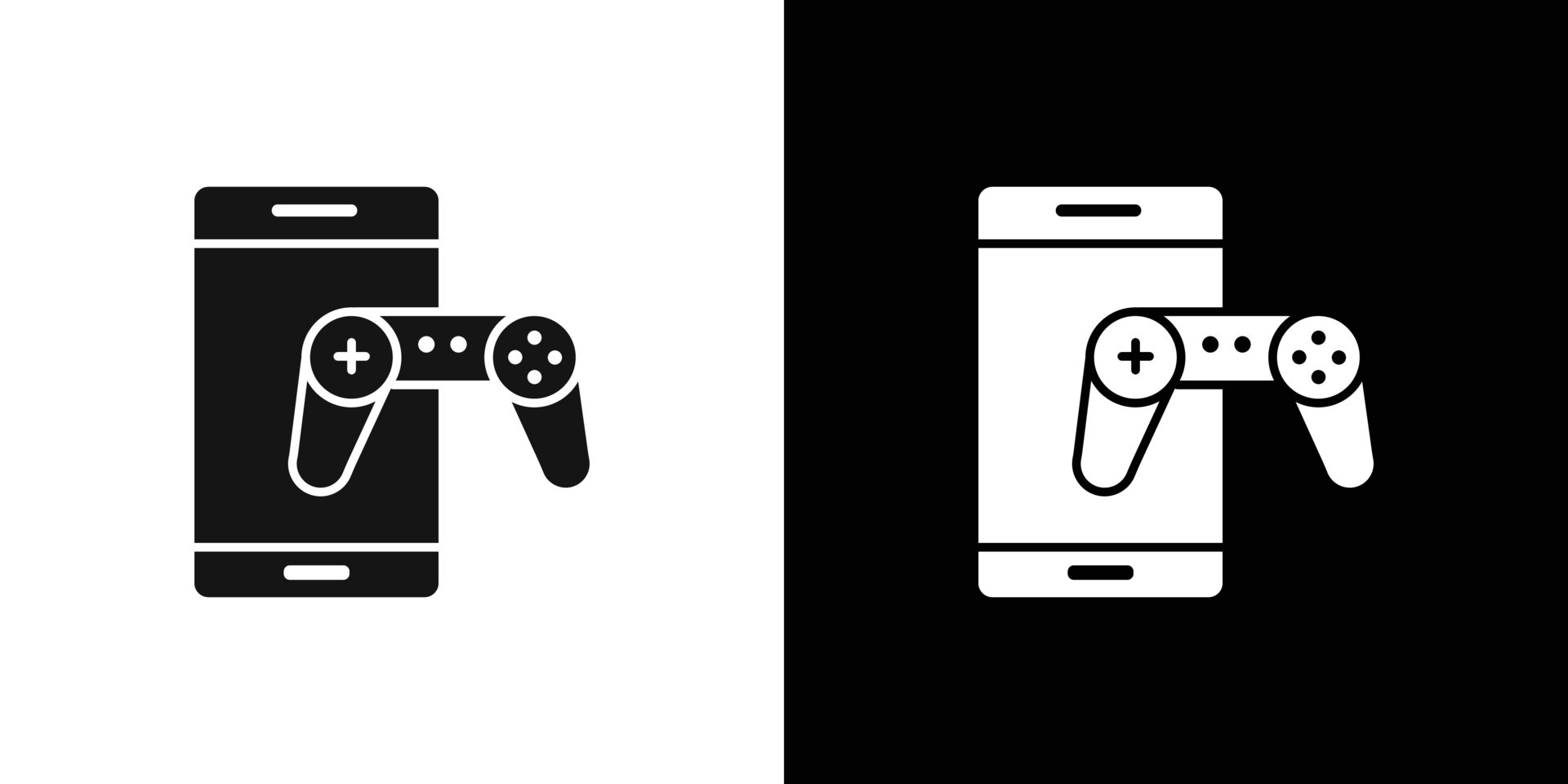 Mobile Phone Game Icon Flat Set Outline 49364158 Vector Art At Vecteezy