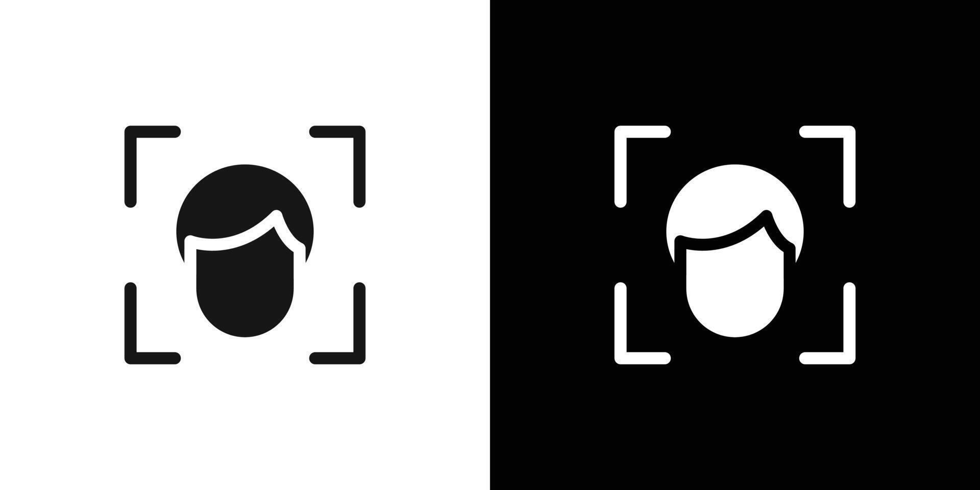 Face Detection Icon Black Line Art Logo Set 49364575 Vector Art At Vecteezy