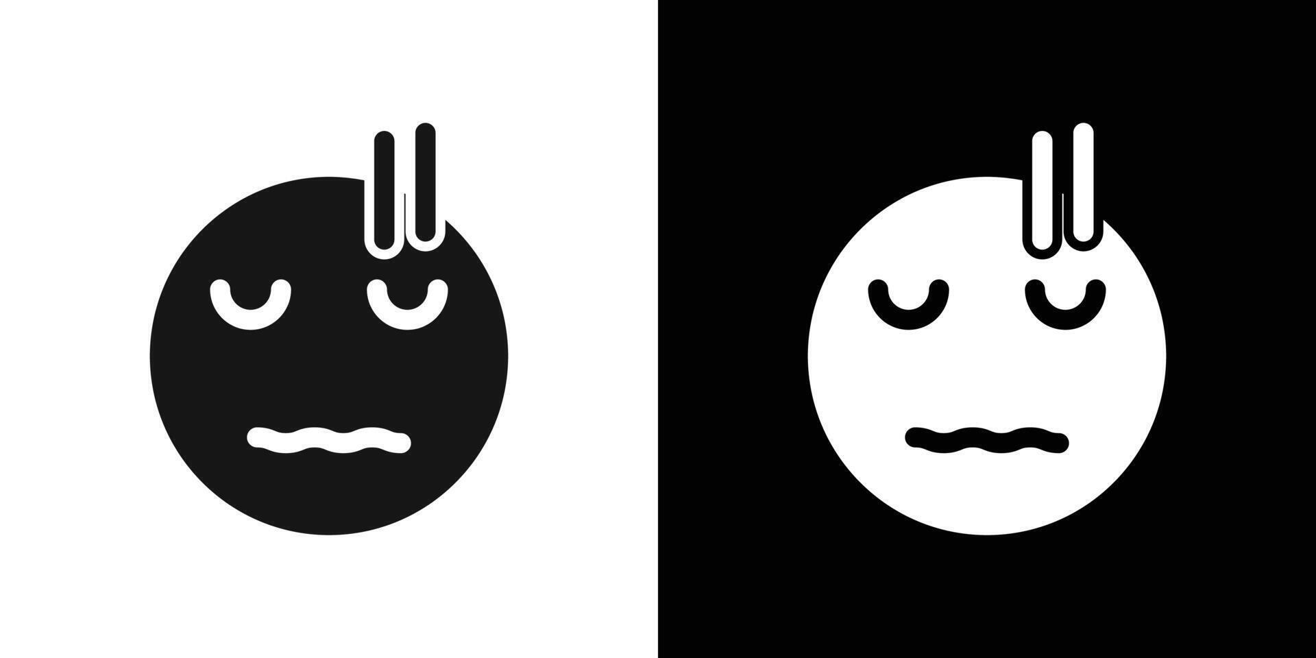 Guilty Face Emoji Icon Black Line Art Logo Set 49364610 Vector Art At Vecteezy