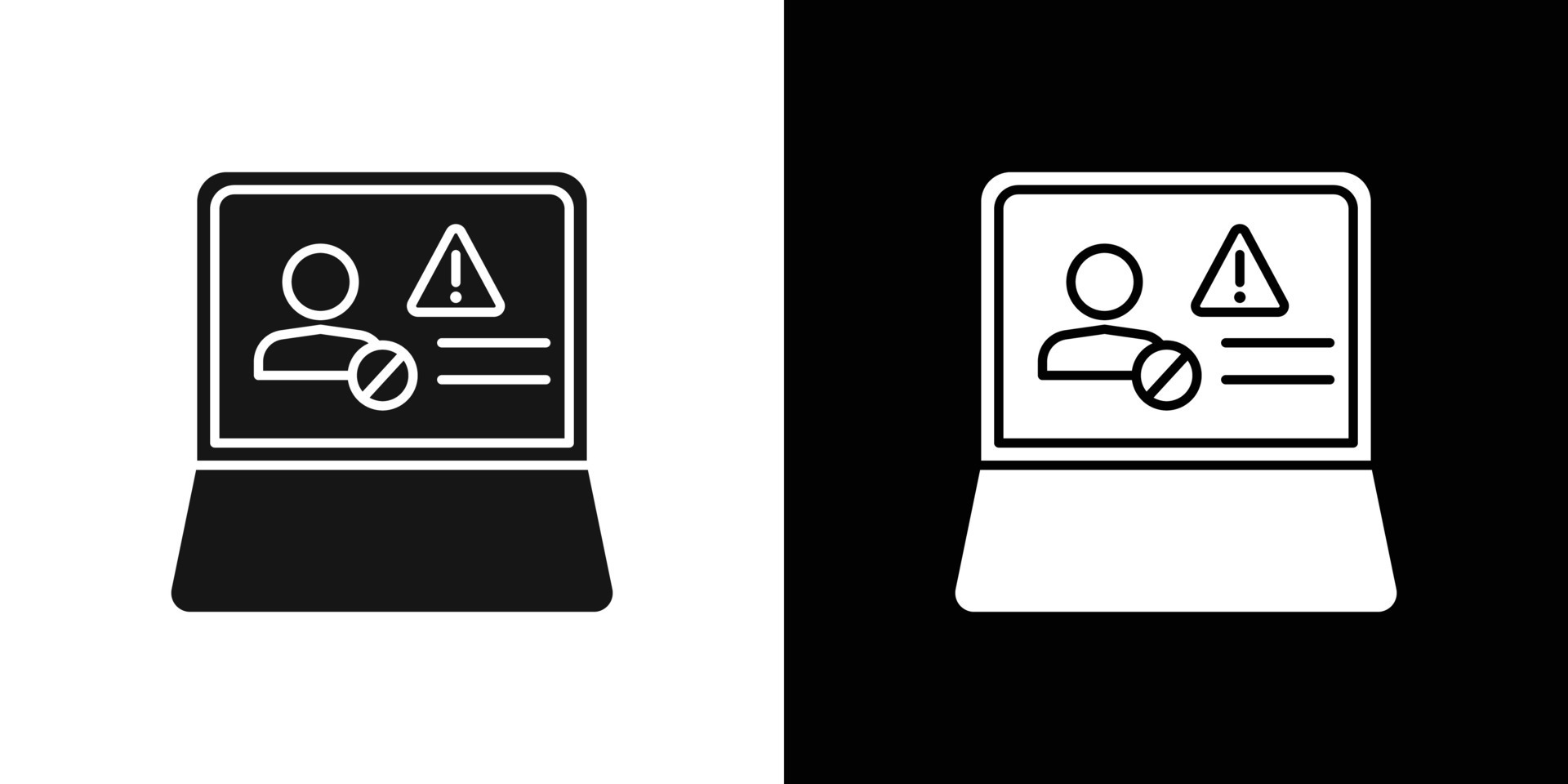 Unauthorized Access icon Black line art logo set 49364917 Vector Art at ...