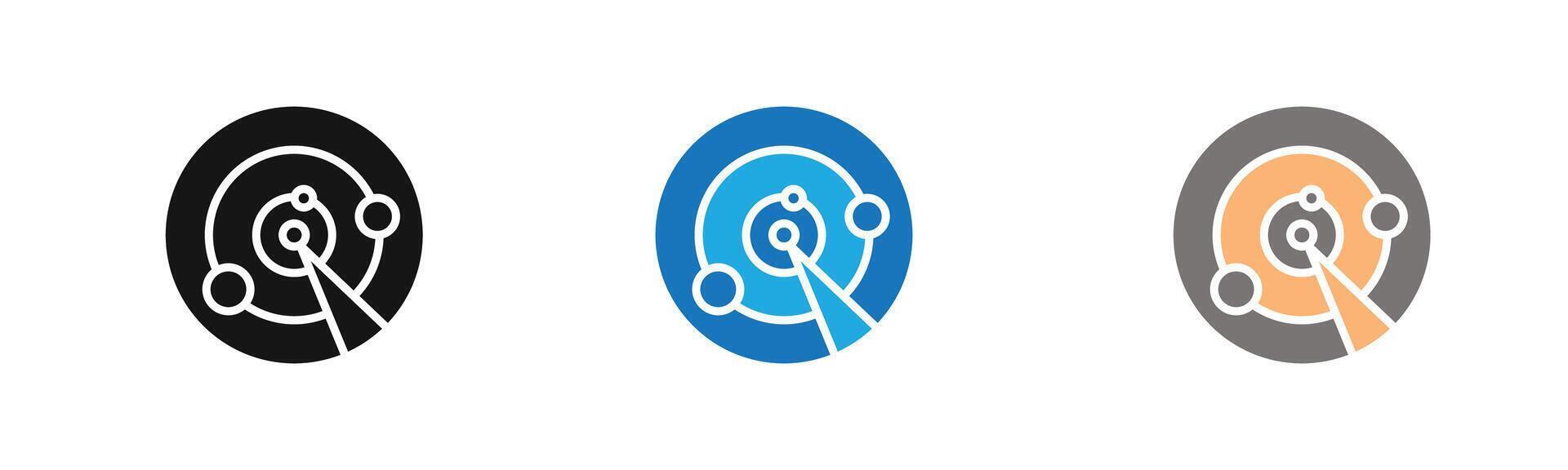 Radar Detection Icon Outline Collection Or Set In Black And White 49365307 Vector Art At Vecteezy