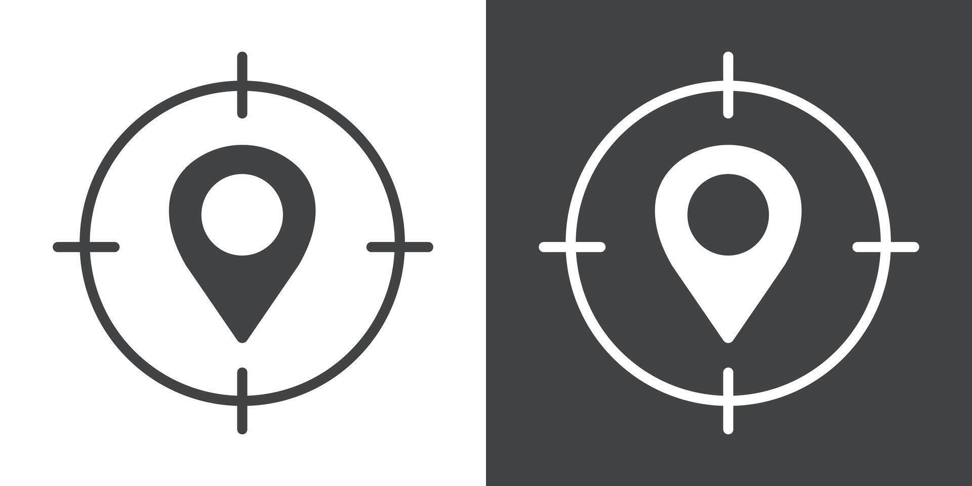 Geo Targeting Icon Flat Set In Black And White Color 49366059 Vector
