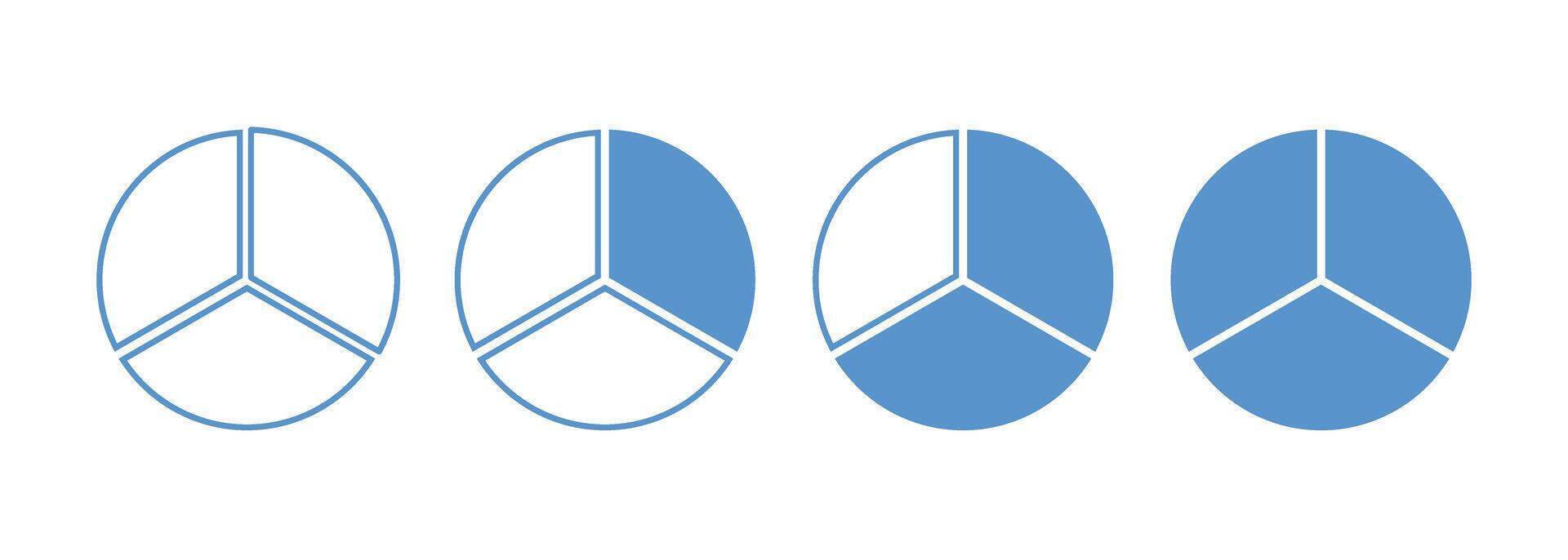 Circle division infographic icon. Pie chart divided 3 equal parts ...