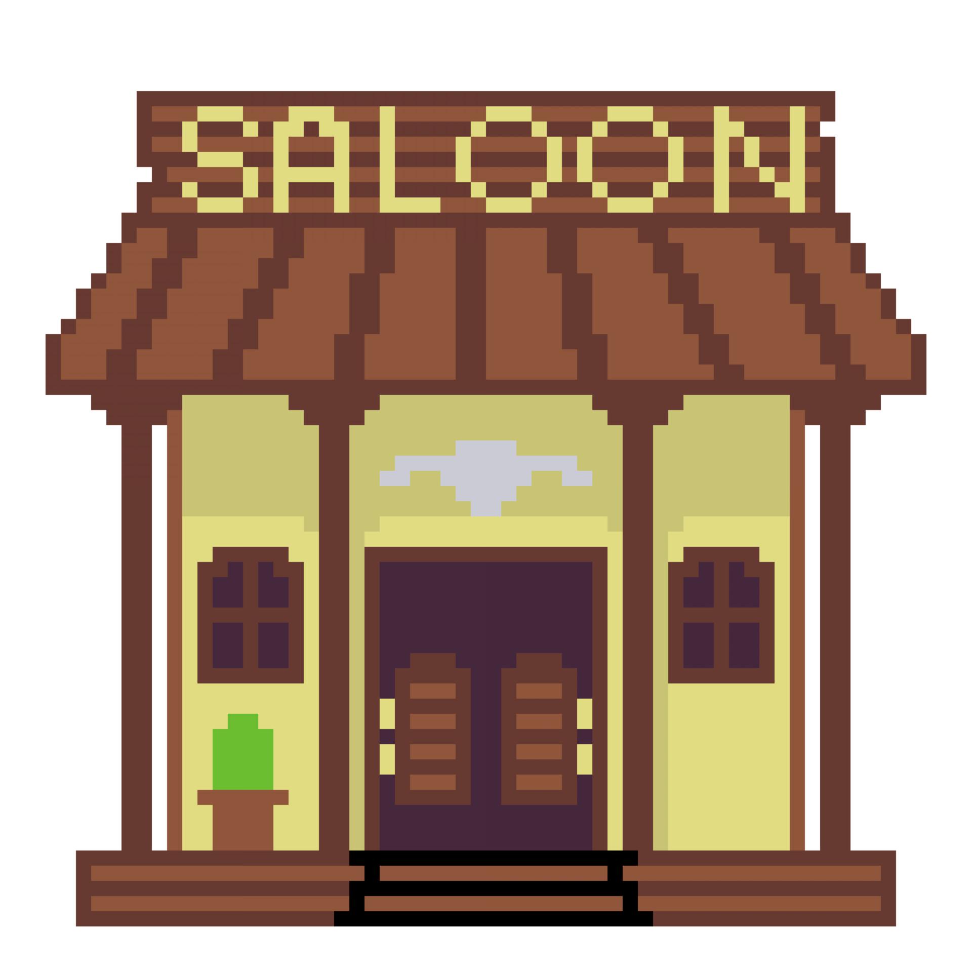 A retro-styled pixel-art illustration of a western saloon. 49379210 PNG