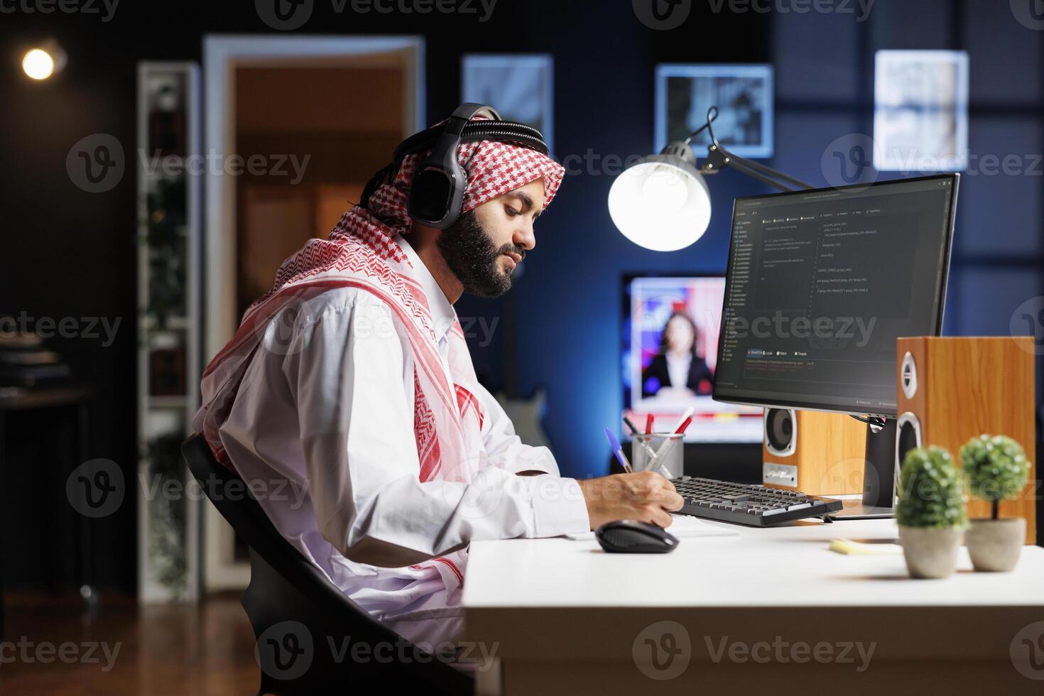 Middle Eastern software developer demonstrating the fundamentals of ... Middle Eastern software developer demonstrating the fundamentals of ...