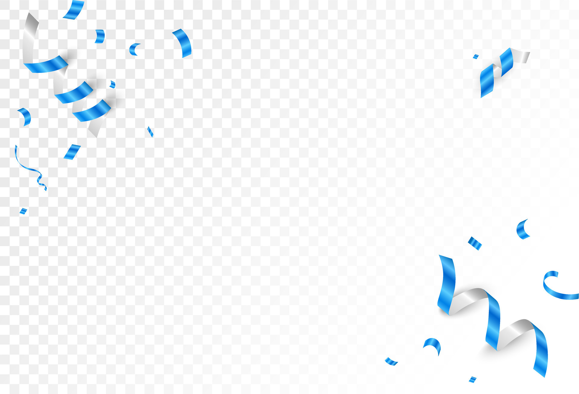 Celebration background template with blue confetti ribbons frame. sale banner template ...