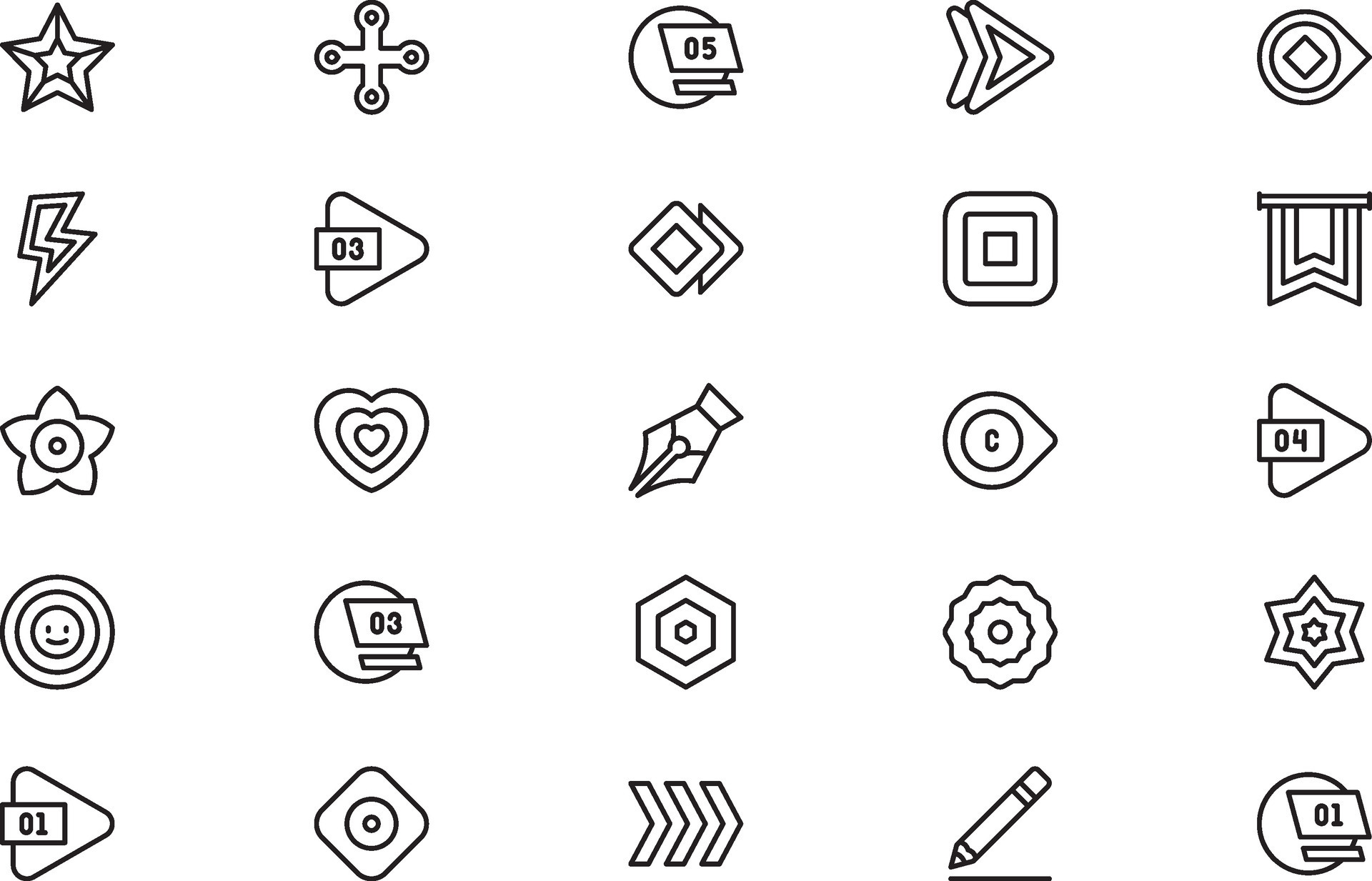 Bullet points icons collection is a illustration with editable stroke ... Bullet points icons collection is a illustration with editable stroke ...