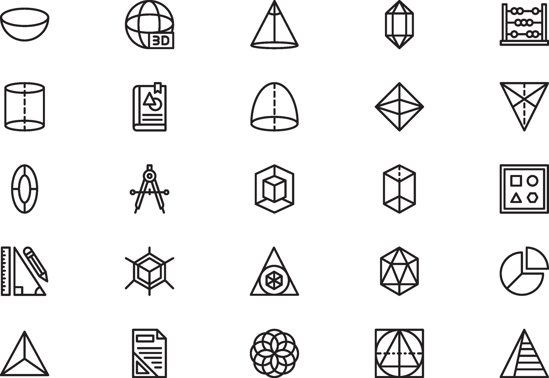 geometría íconos colección es un ilustración con editable ataque. 49383545 Vector en Vecteezy