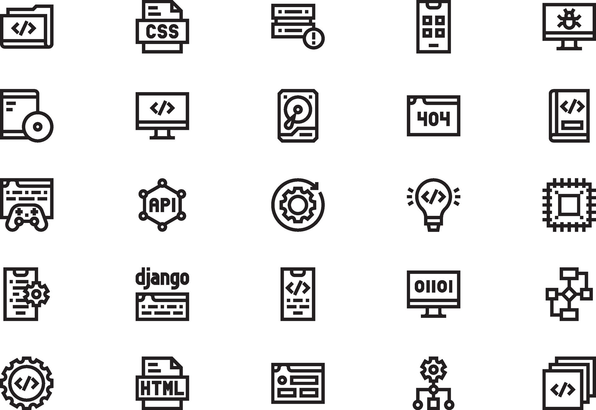 Software development icons collection is a illustration with editable stroke. 49383937 Vector ...