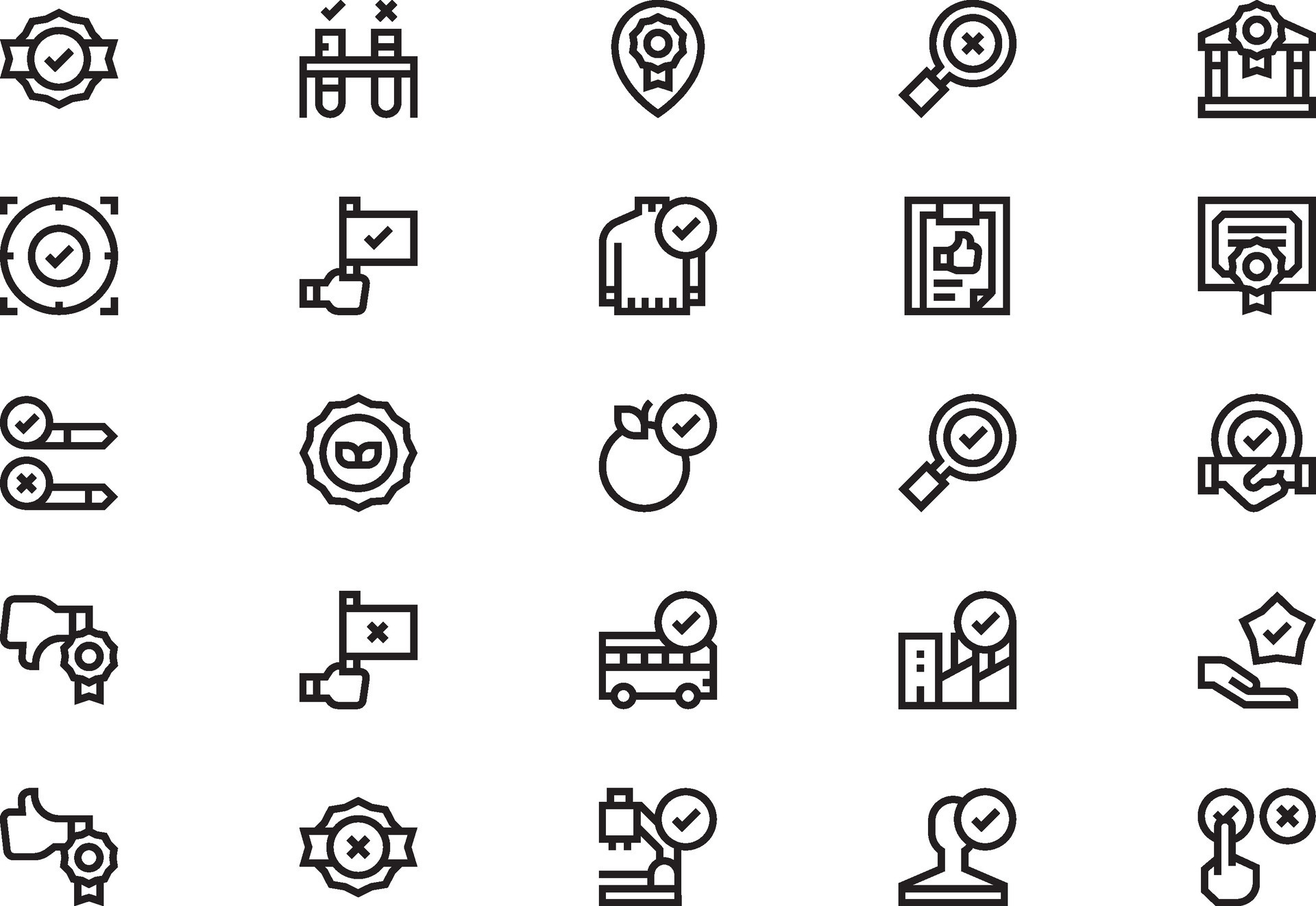 Quality Control Icons Collection Is A Illustration With Editable Stroke