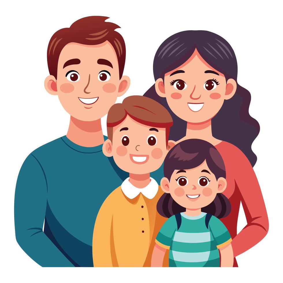 Parents and children Clipart, Happy Family illustration 49384547 Vector Art at Vecteezy