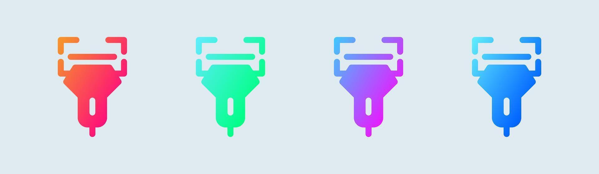 Barcode Scanner Solid Icon In Gradient Colors Qr Code Signs