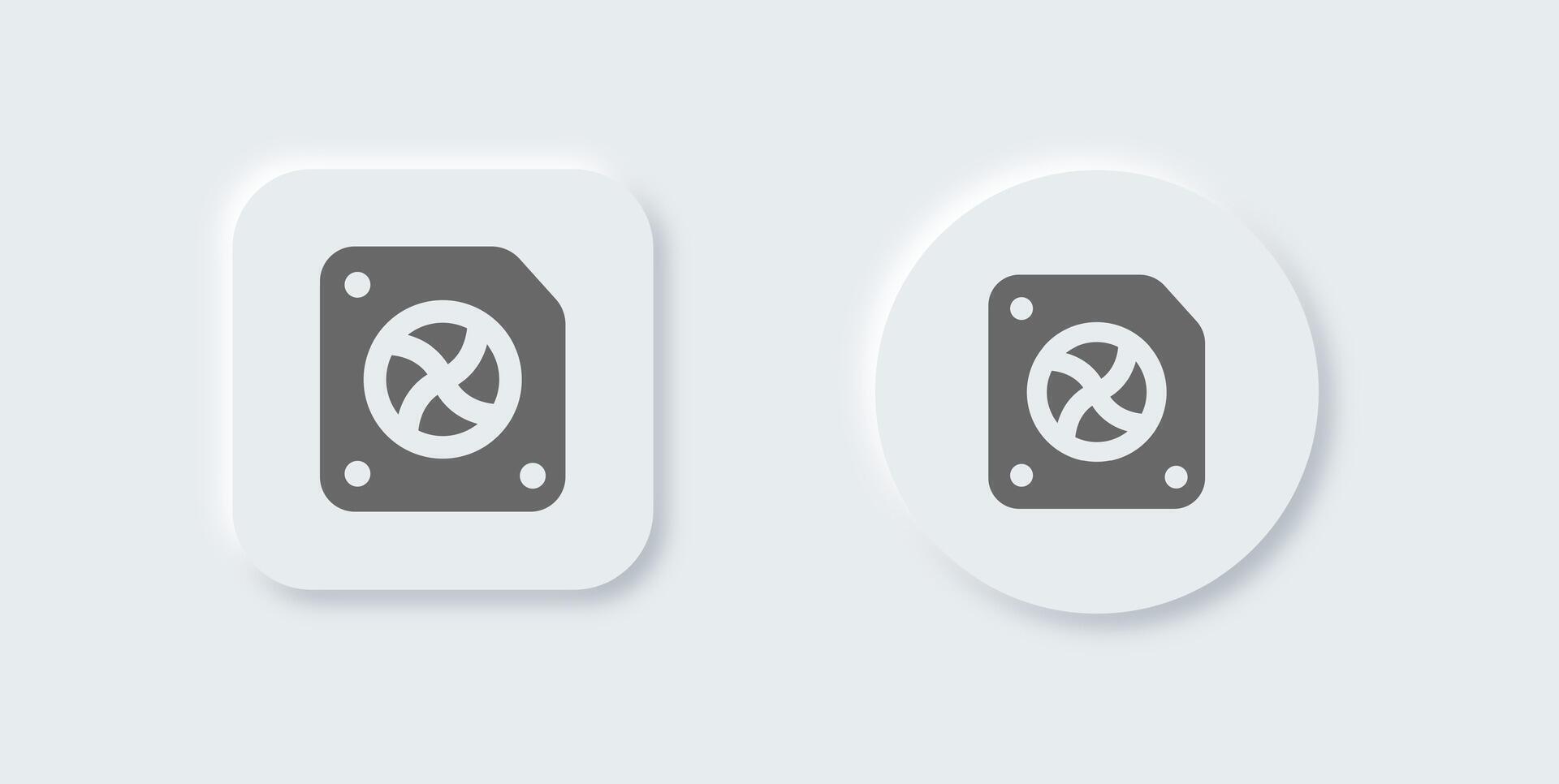 Gpu Solid Icon In Neomorphic Design Style Processor Signs Illustration
