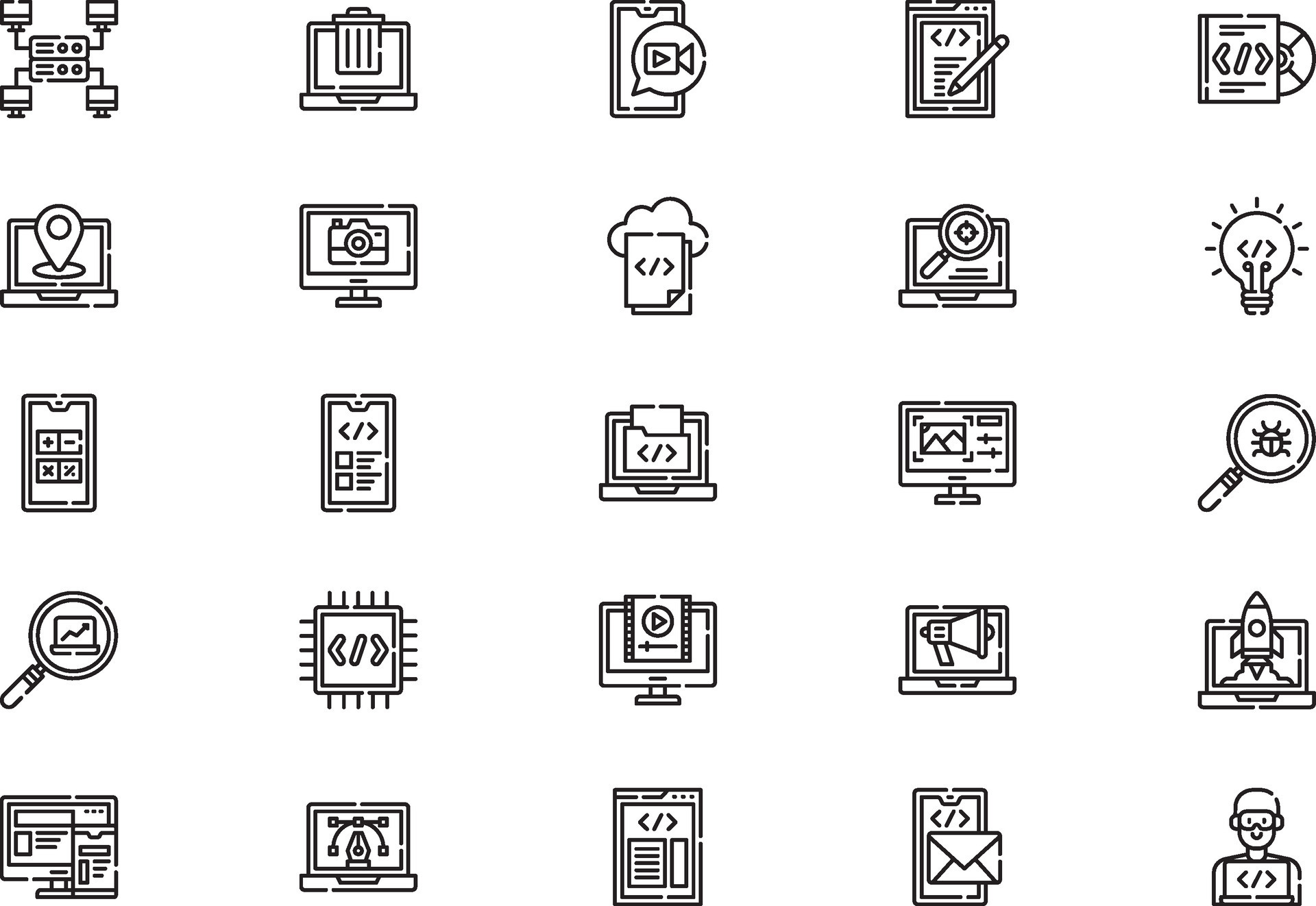Software development icons collection is a illustration with editable ...