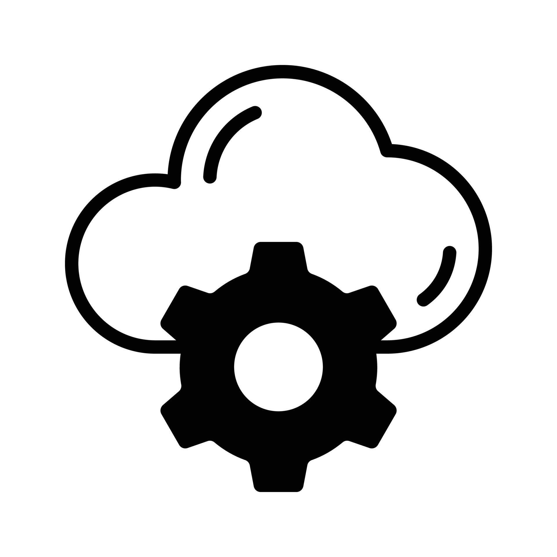 Gear with cloud showing concept icon of cloud setting, cloud management 49393628 Vector Art at ...