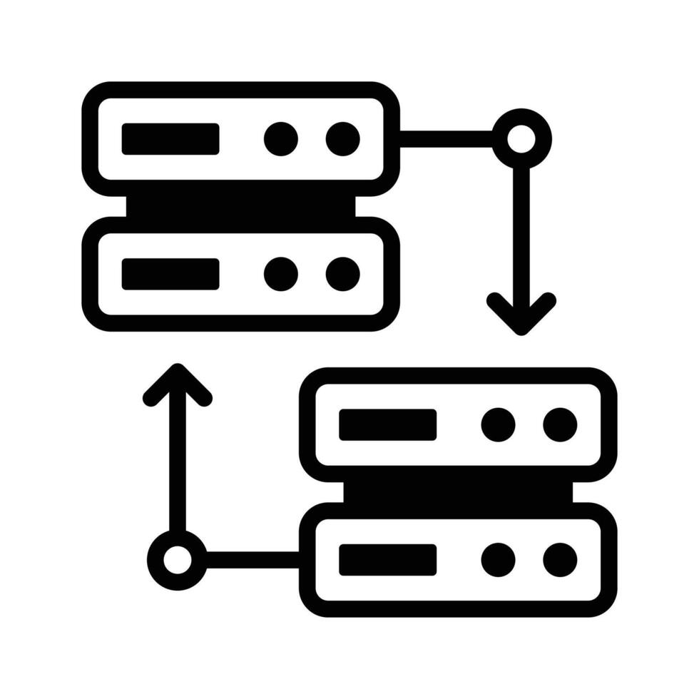 Data server with arrow showing concept icon of data sharing 49393706 ...