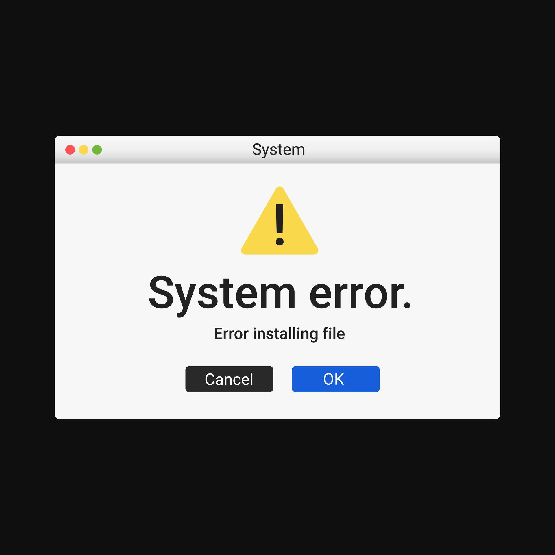 System error notification. Modern warning message. 49400694 Vector Art at Vecteezy