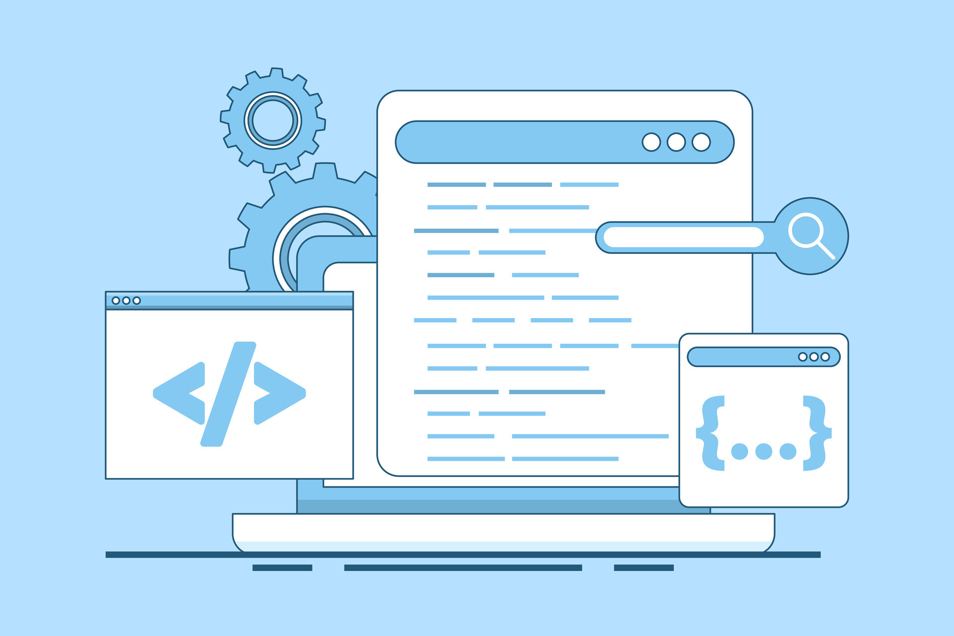 Programming Concept Software Development And Programming Program Code On Laptop Screen Big