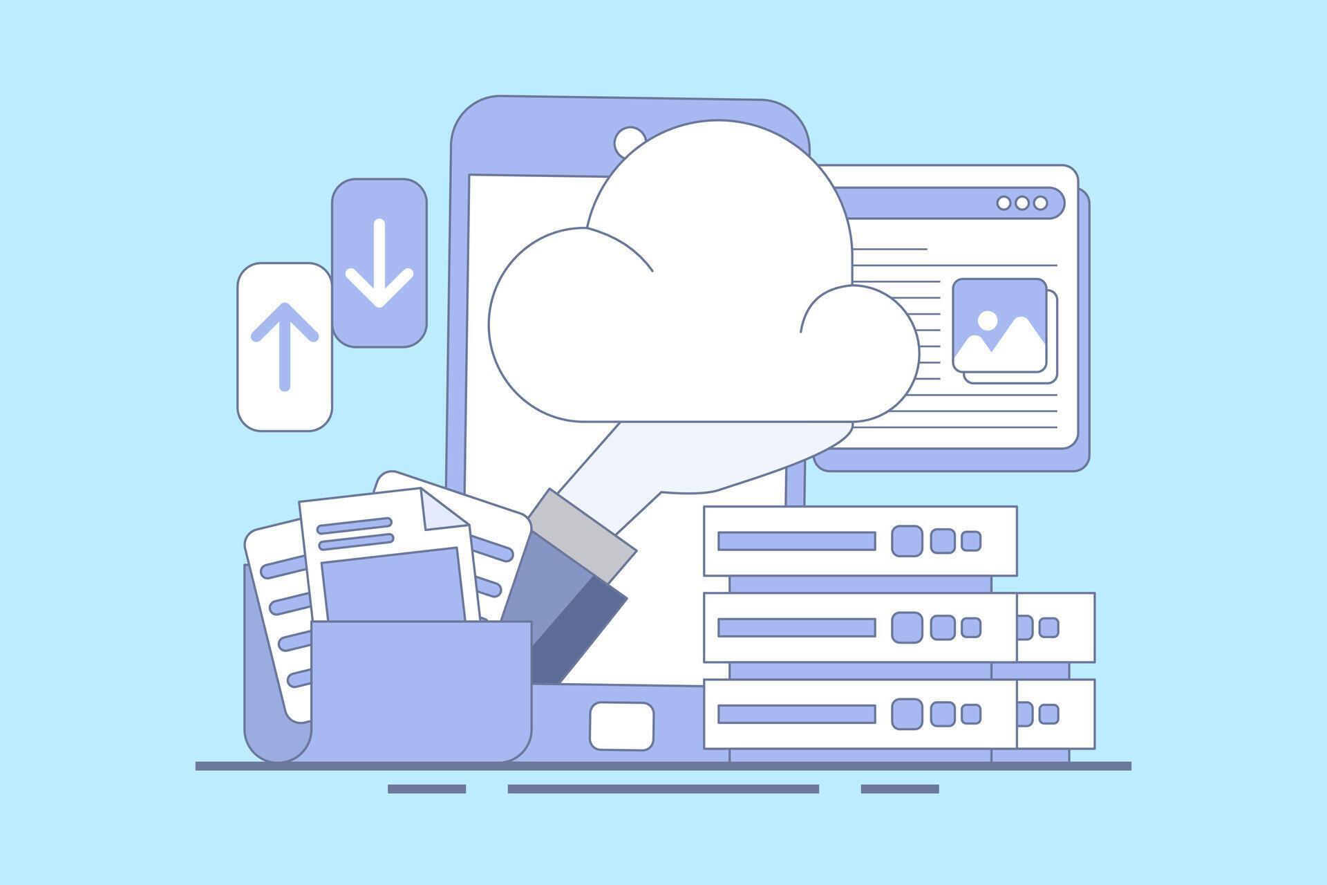 Cloud Storage Concept Cloud Technology Data Storage On Cloud Servers Cloud Computing Concept