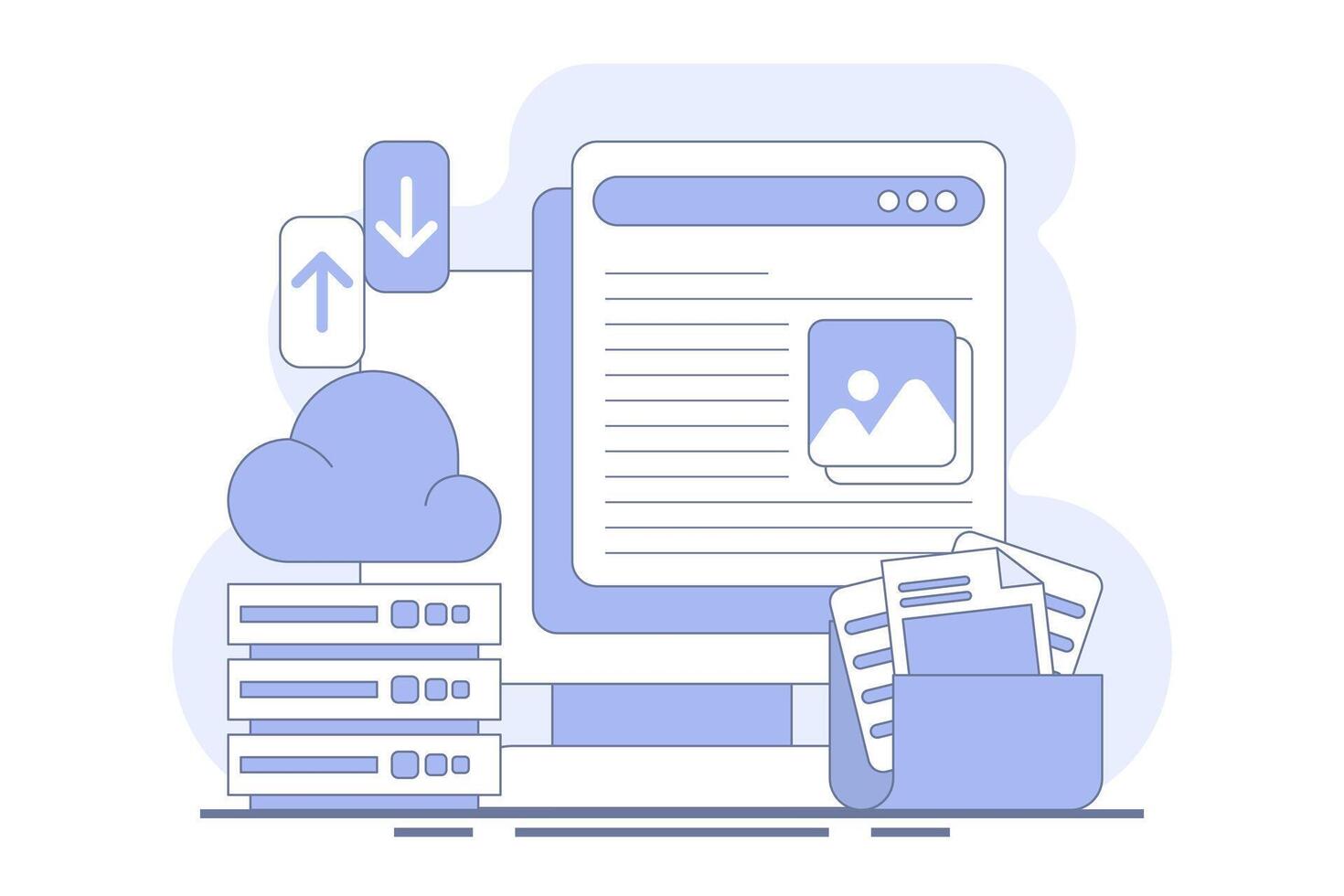 Cloud Storage Concept Cloud Technology Data Storage On Cloud Servers Cloud Computing Concept