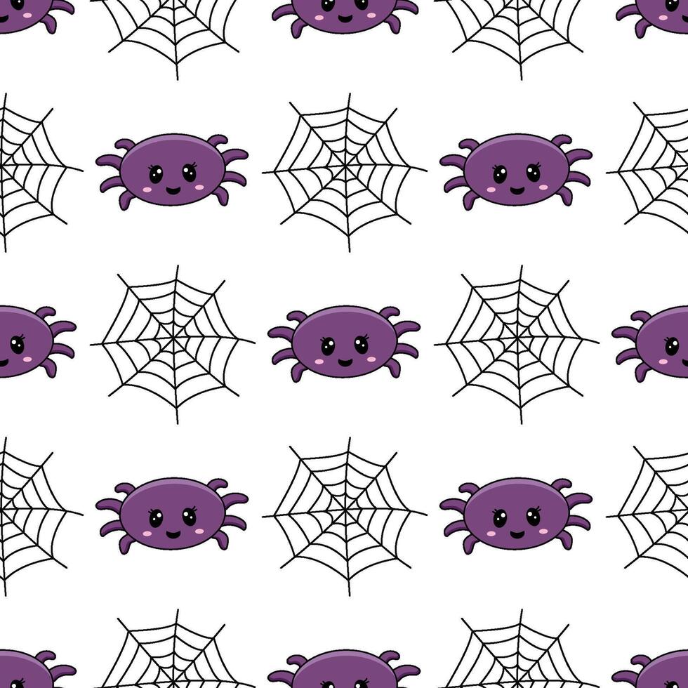 Halloween Seamless Patterns With Spider Webs And Spiders For Background ...