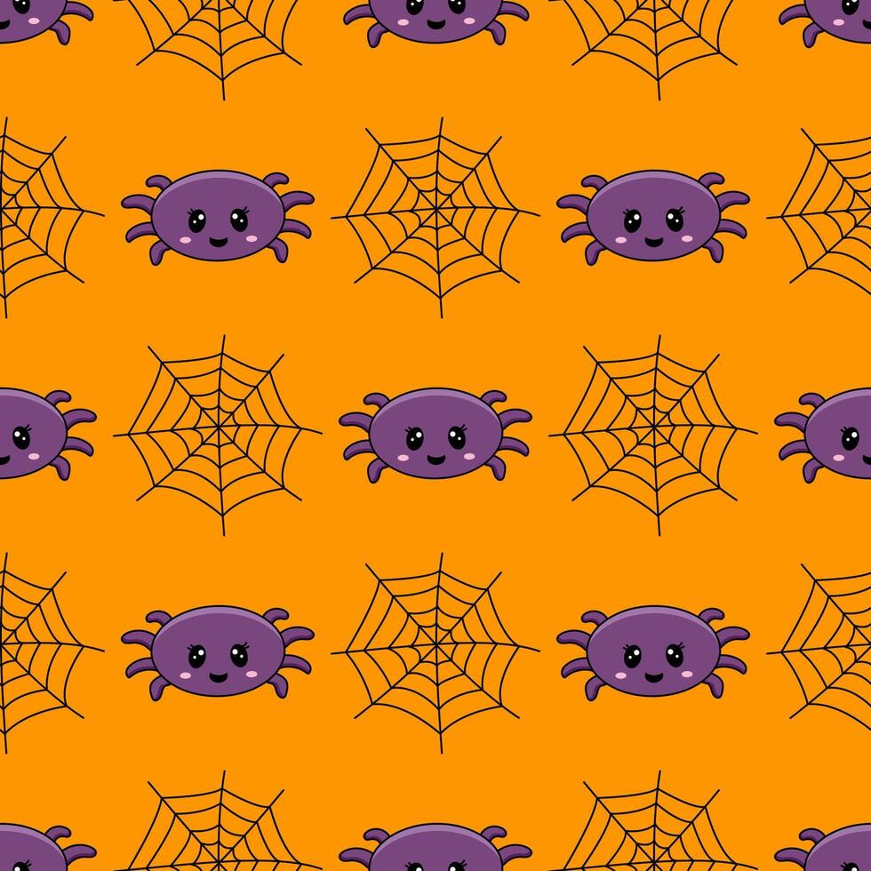 Halloween Seamless Patterns With Spider Webs And Spiders For Background ...