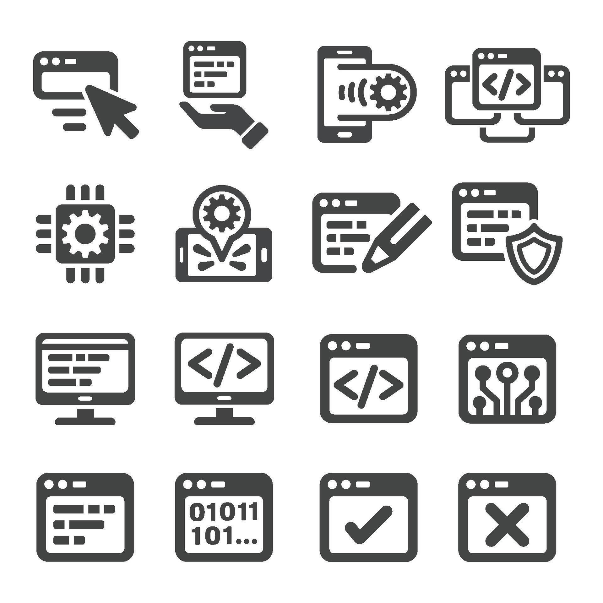 programming icon set 49412563 Vector Art at Vecteezy