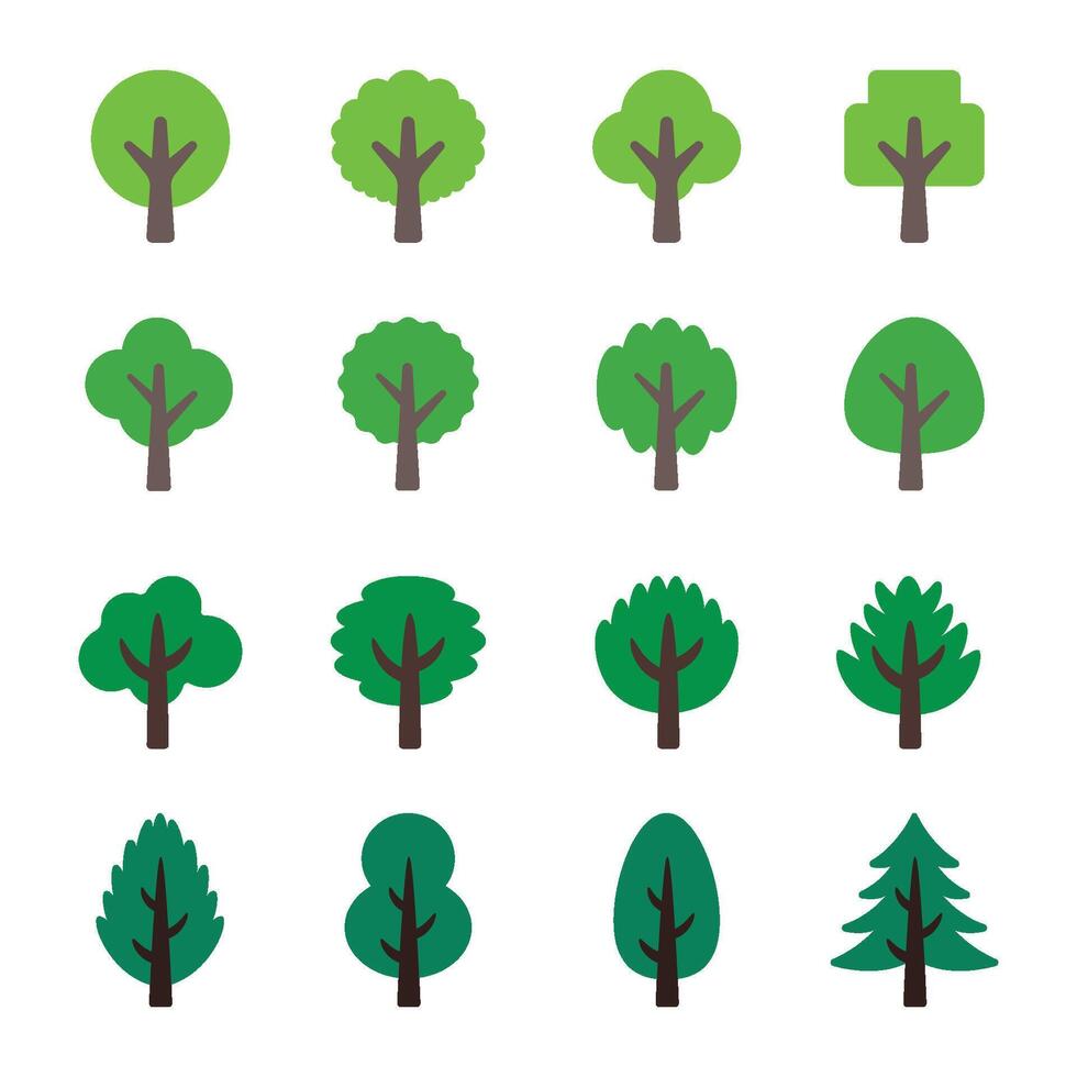 tree icon set 49412648 Vector Art at Vecteezy
