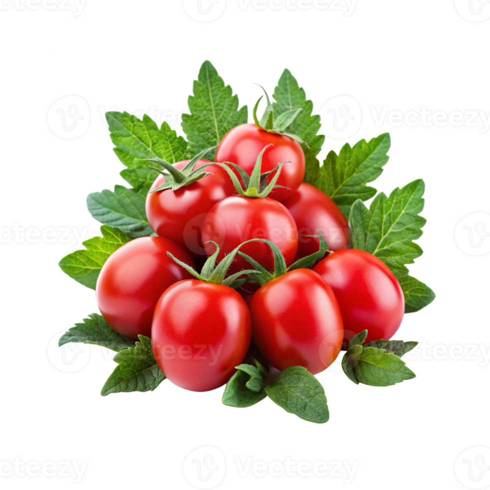 Plum Tomatoes With Leaves Isolated 49423138 Png