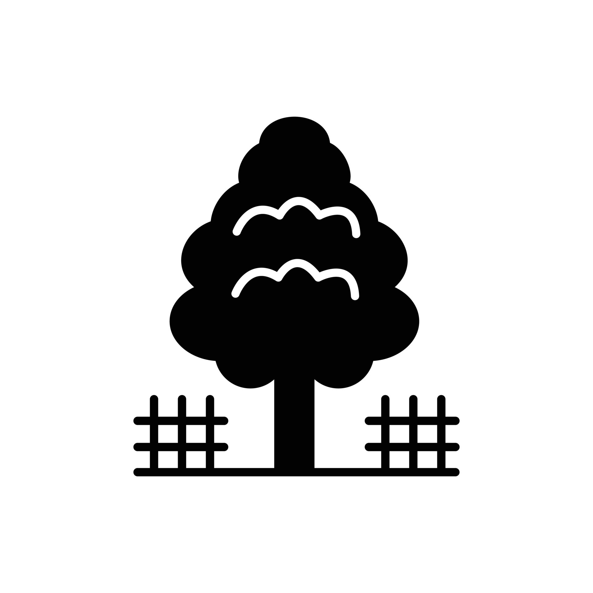 Tree icon set. forest simple tree symbol in black filled and outlined ...