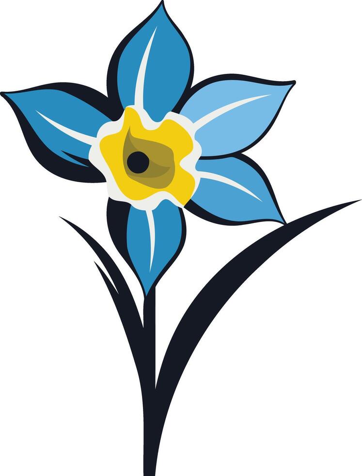 Blue Flower with Yellow Center 49445104 Vector Art at Vecteezy