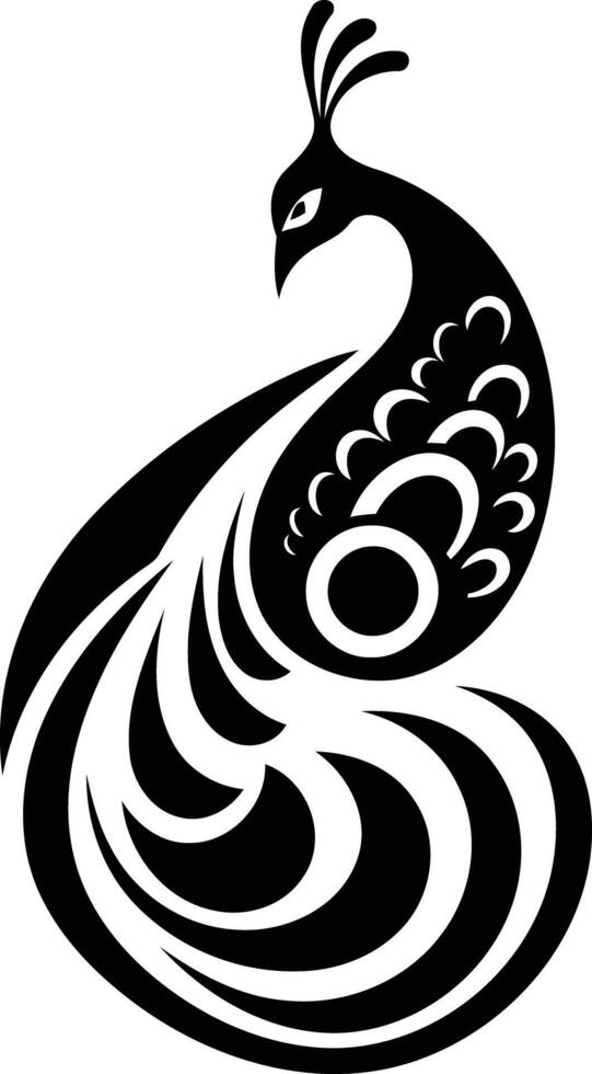 Elegant Black And White Peacock Logo Design 49449206 Vector Art At Vecteezy
