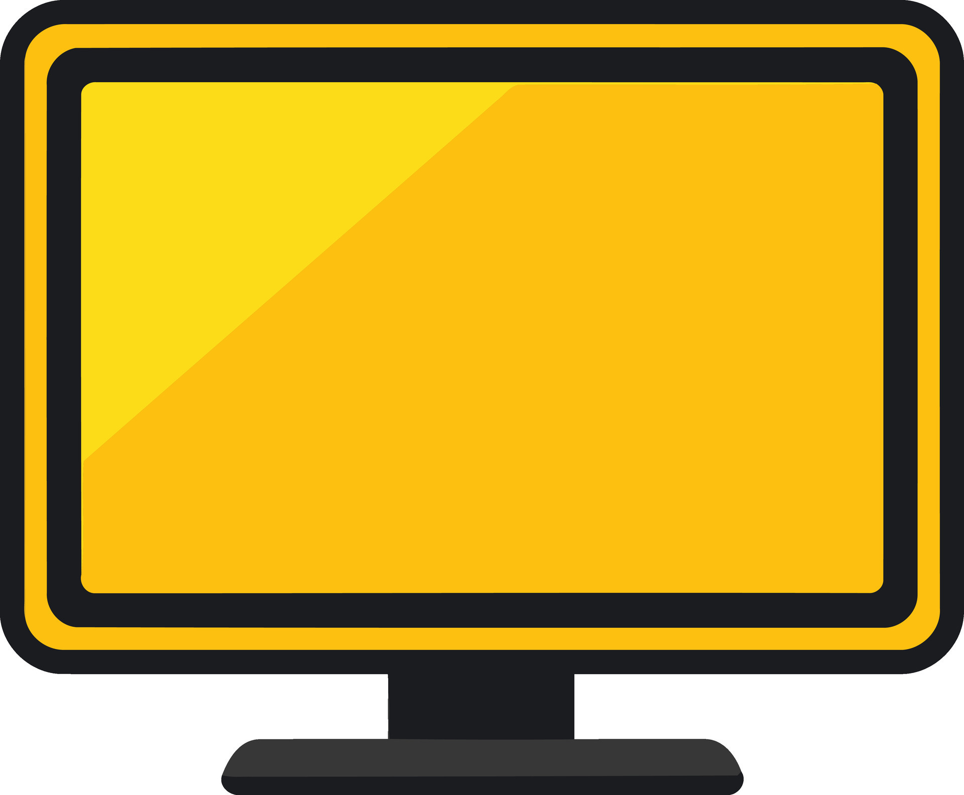 Yellow Computer Monitor Illustration 49457144 Vector Art At Vecteezy