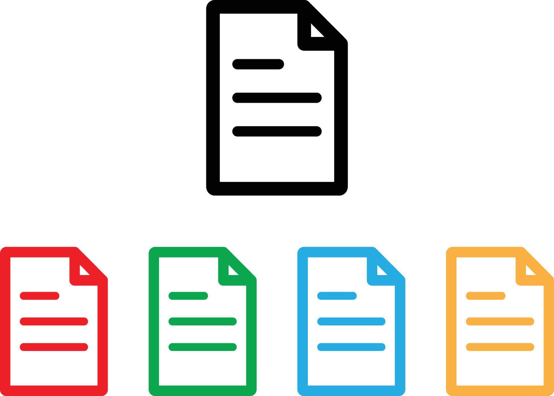 Colorful file text icon set in different colors . Text document page icon 49457768 Vector Art at ...