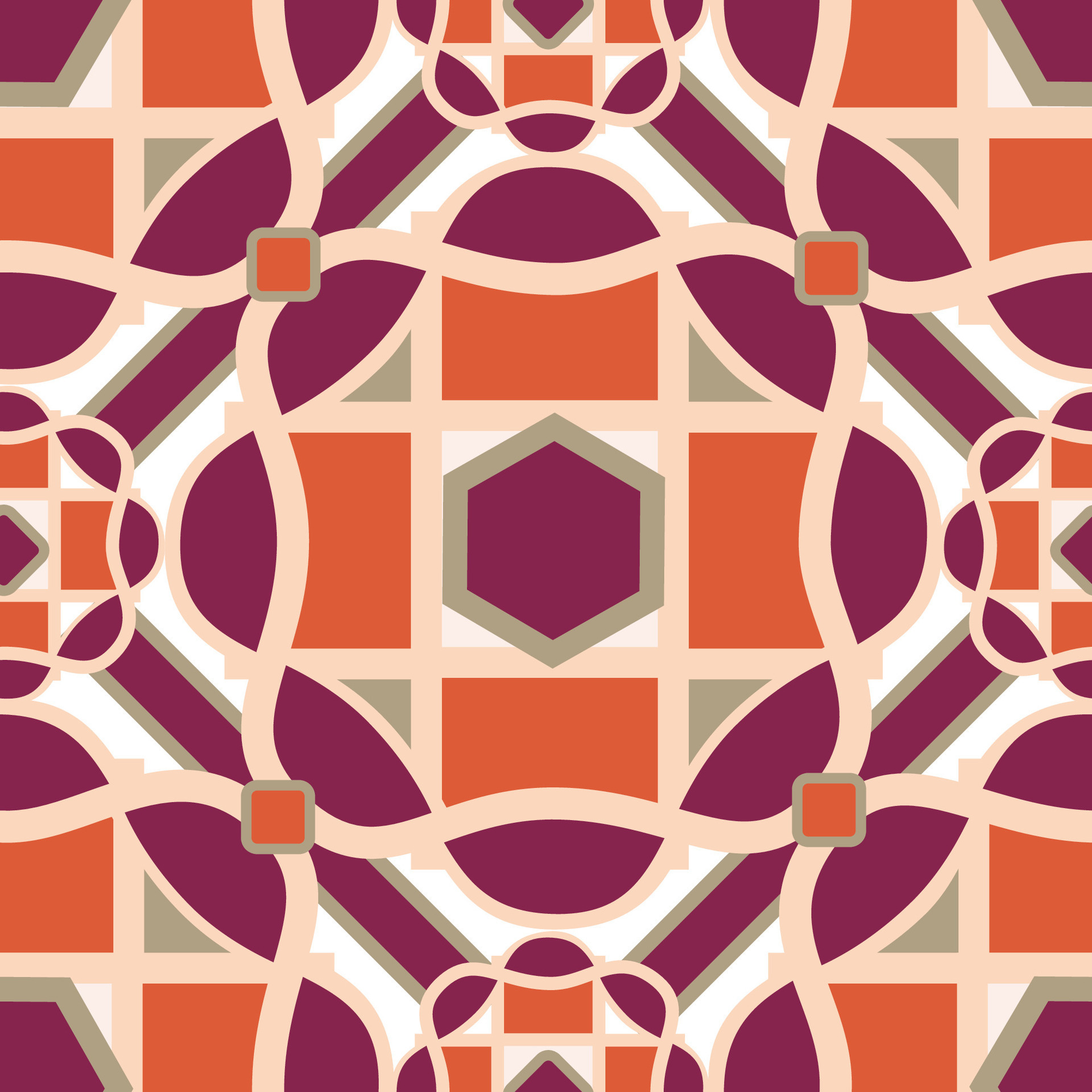 Abstract Geometric Shapes And Line Seamless Pattern Arabesque Tile Texture Modern Mosaic