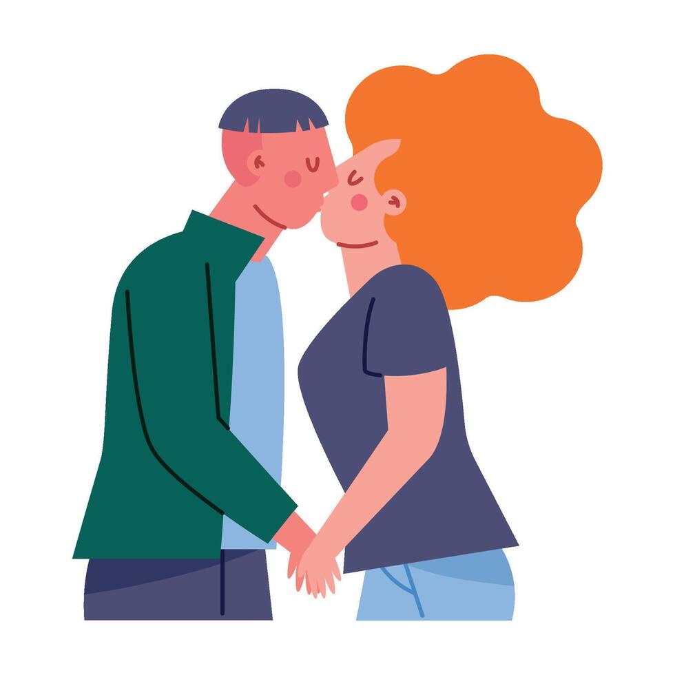 Couple kissing, illustration 49472428 Vector Art at Vecteezy